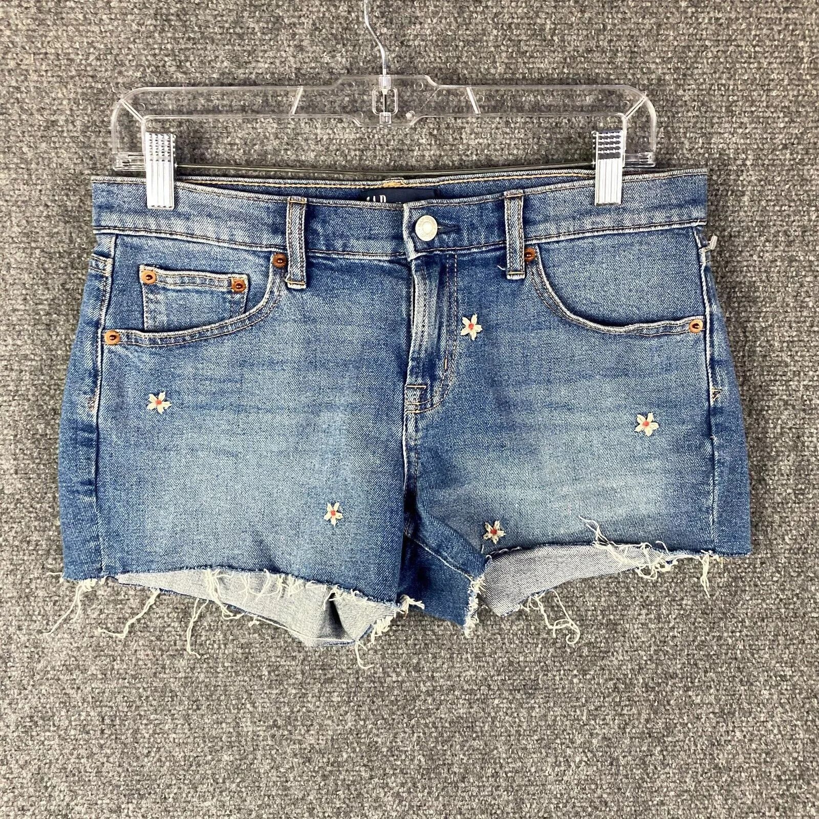 Gap Gap Shorts Women's 27 Blue Cut Off Denim 3" Inseam Floral | Grailed