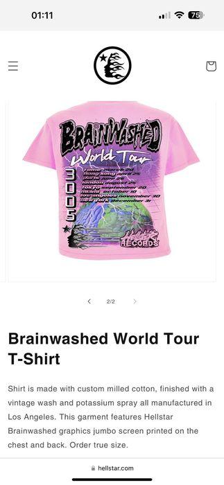 HELLSTAR Brainwashed World Tour Shirt | Grailed