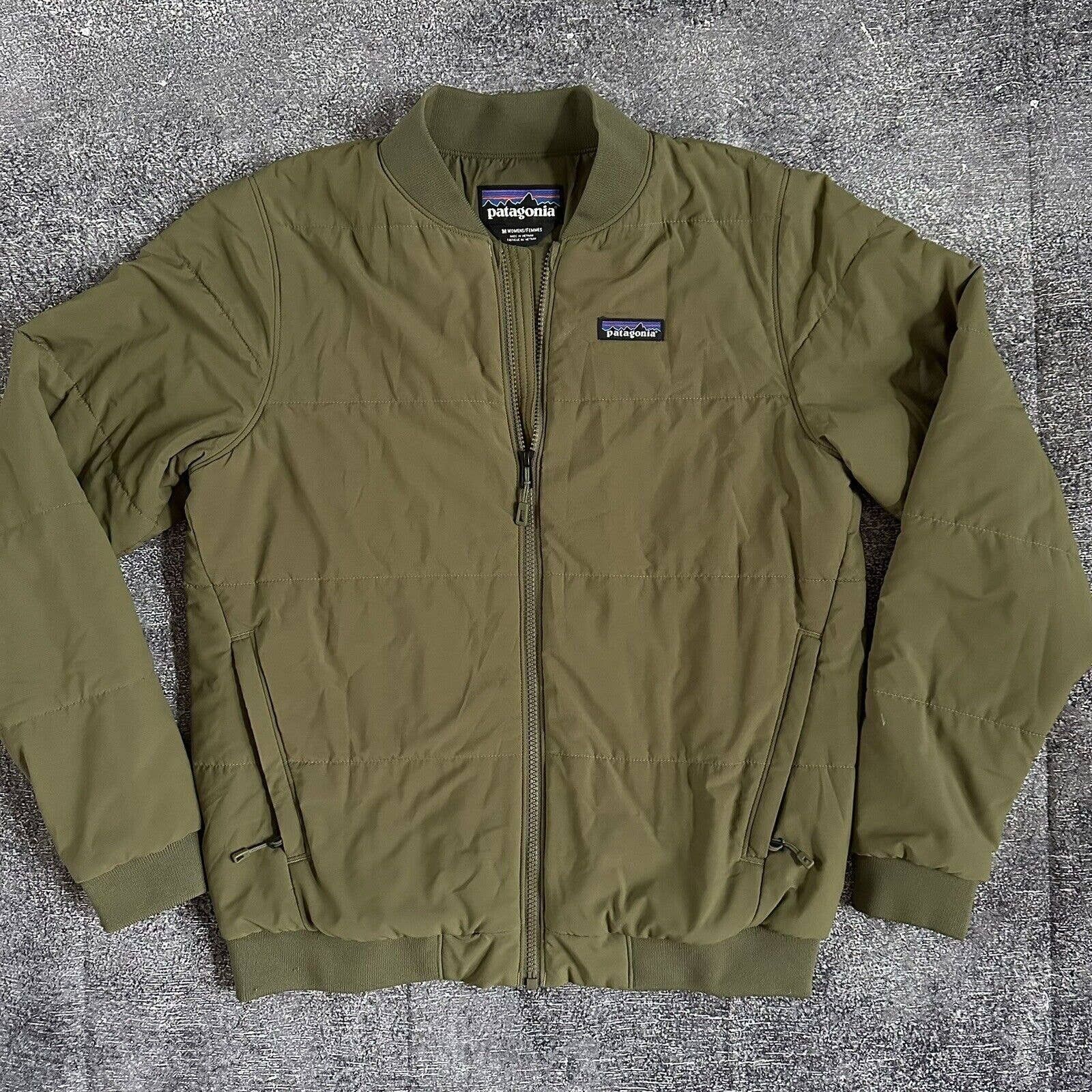 Patagonia Women's Patagonia Zemer Army Forest Green Bomber Jacket Sz M ...