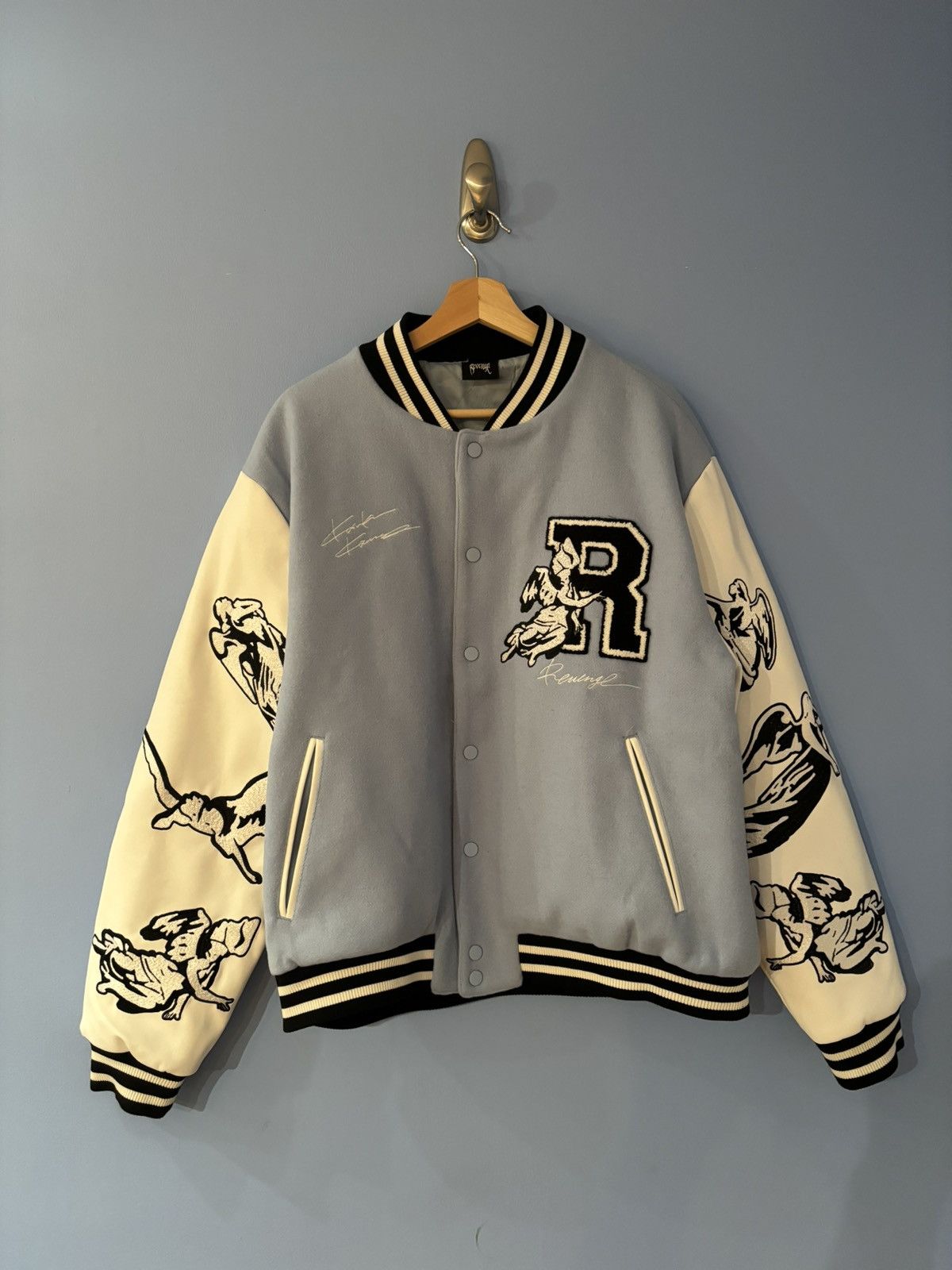 Revenge Revenge Light Blue Varsity Jacket | Grailed