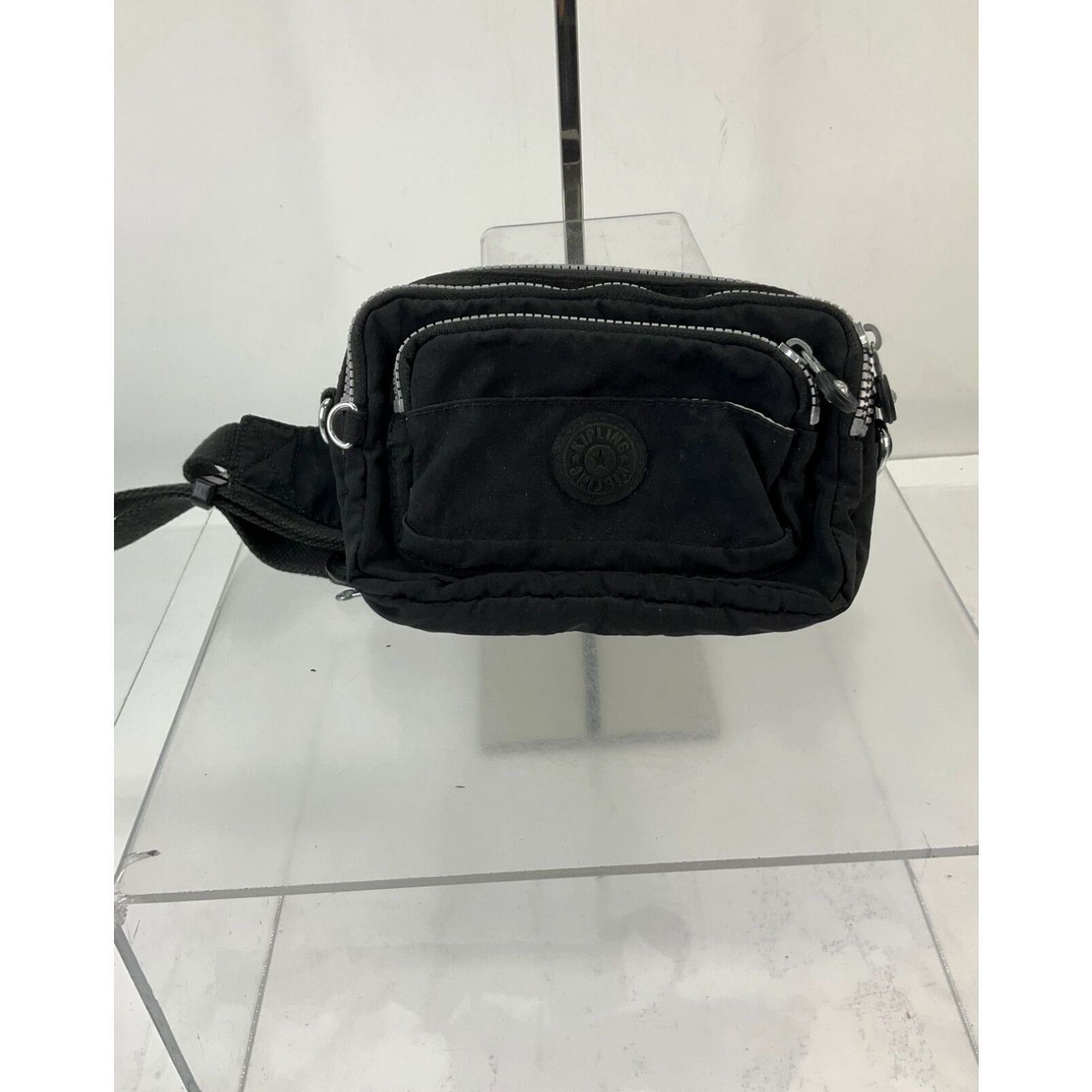 Vintage Kipling Black Nylon Zip Multi Compartment Belt Bag | Grailed