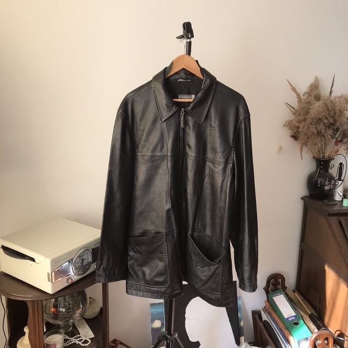 Canali Vtg Canali Leather Luxury Jacket Sz L | Grailed