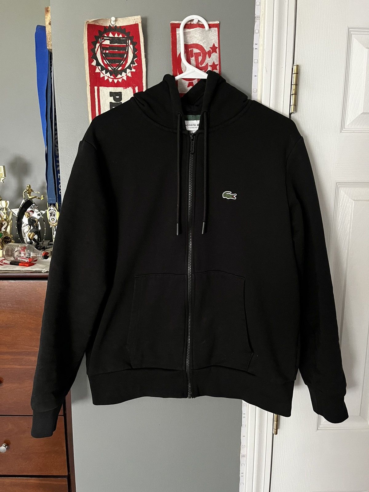 Lacoste Black Lacoste Zip- Up Hoodie Large | Grailed