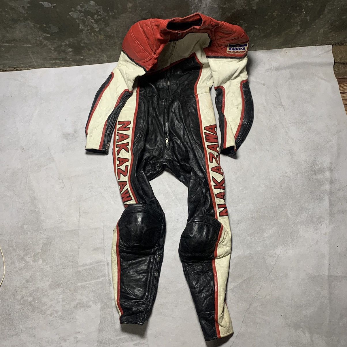 Kadoya × Racing × Vintage Kadoya leather suit racing armor | Grailed