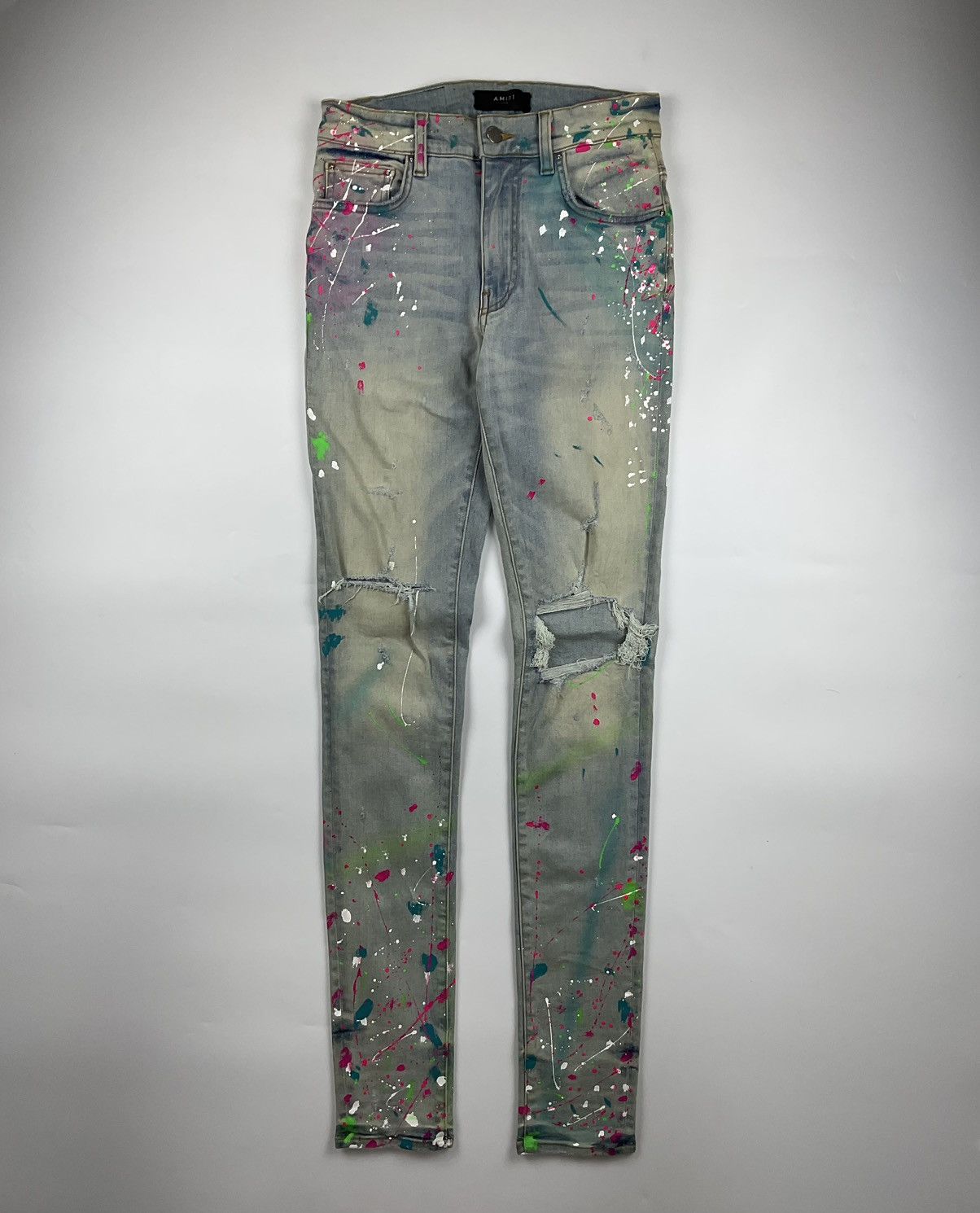 Amiri Amiri S/S'19 Distressed Paint Splatter Denim | Grailed