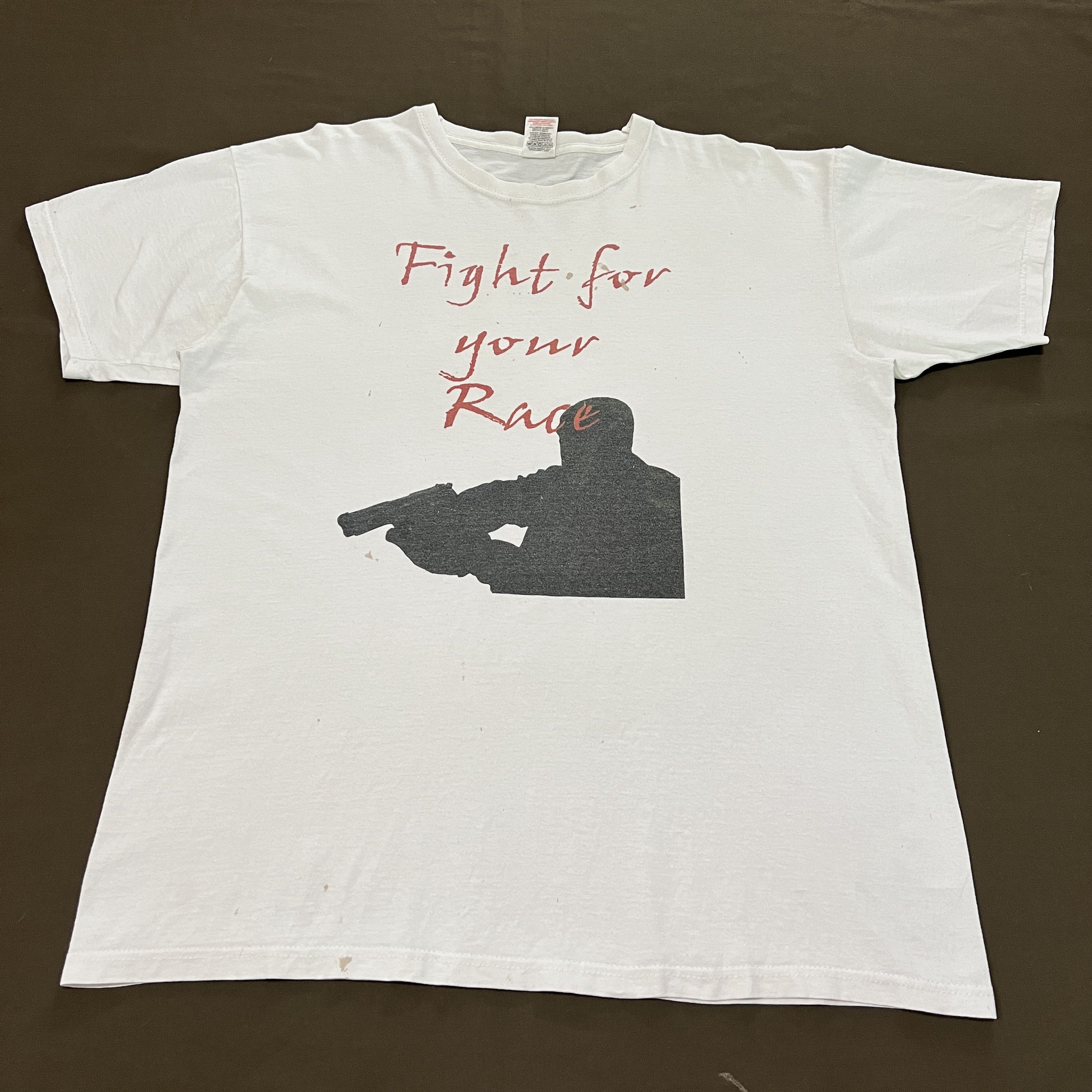 Vintage Vintage Y2K Fight for your Race Promo Tee 911 gun crime | Grailed