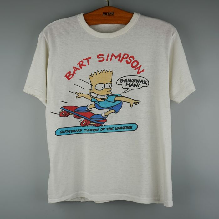 Vintage Vintage 1990s Bart Simpson Skateboard Champ T-Shirt | Grailed