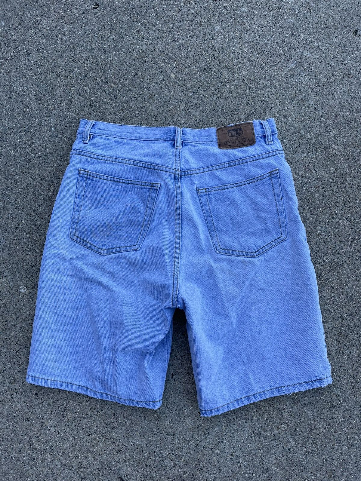 Vintage Y2K Route 66 Denim Shorts | Grailed