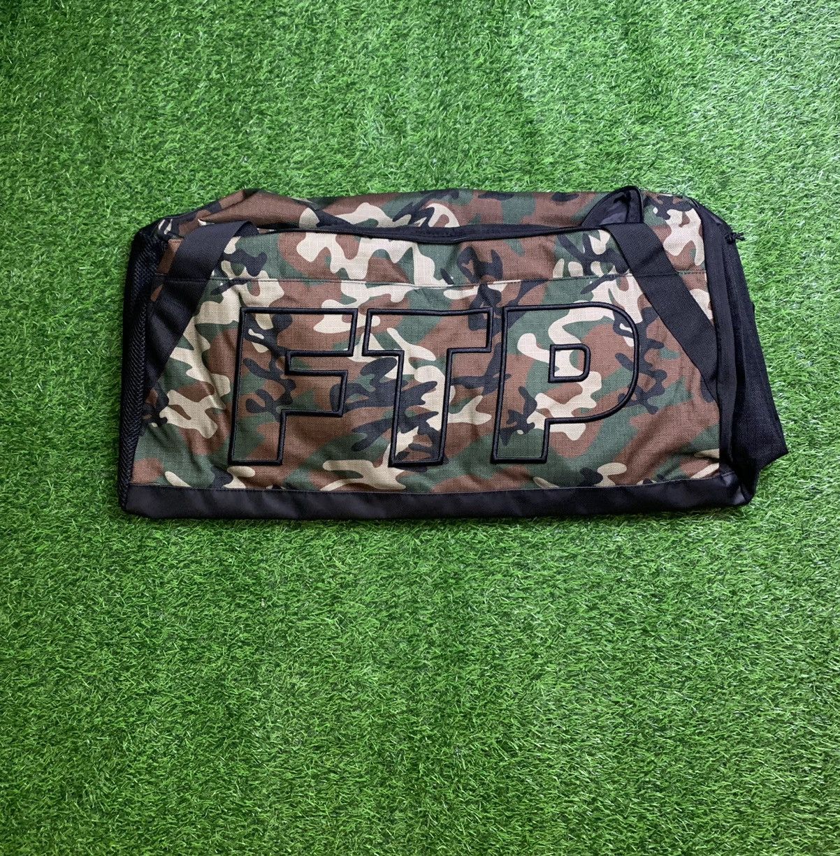 Fuck The Population (IN HAND) FTP RIPSTOP DUFFLE BAG WOODLAND CAMO ...