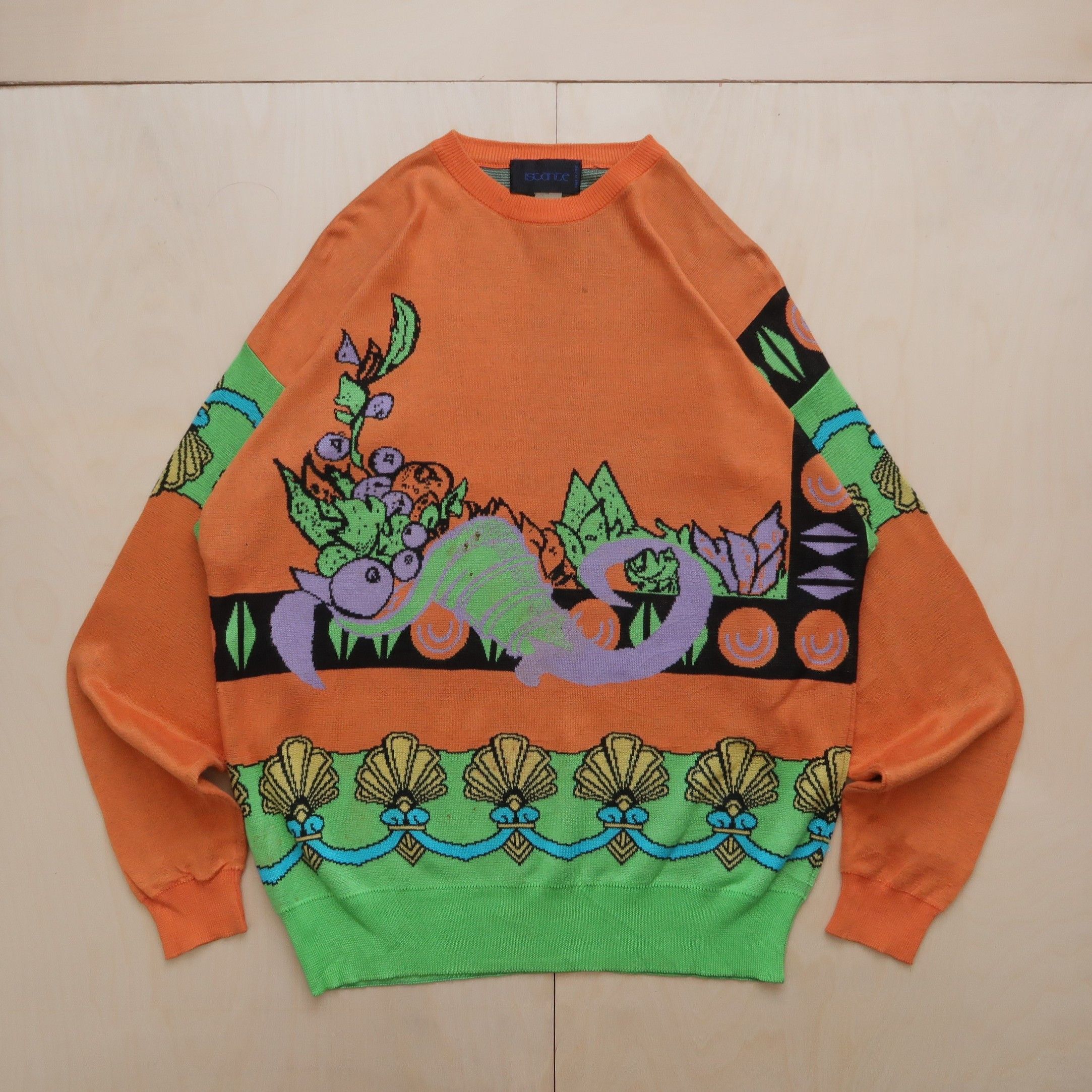 Versace 1970s Istante Artiste Versace Baroque Knit Sweater | Grailed