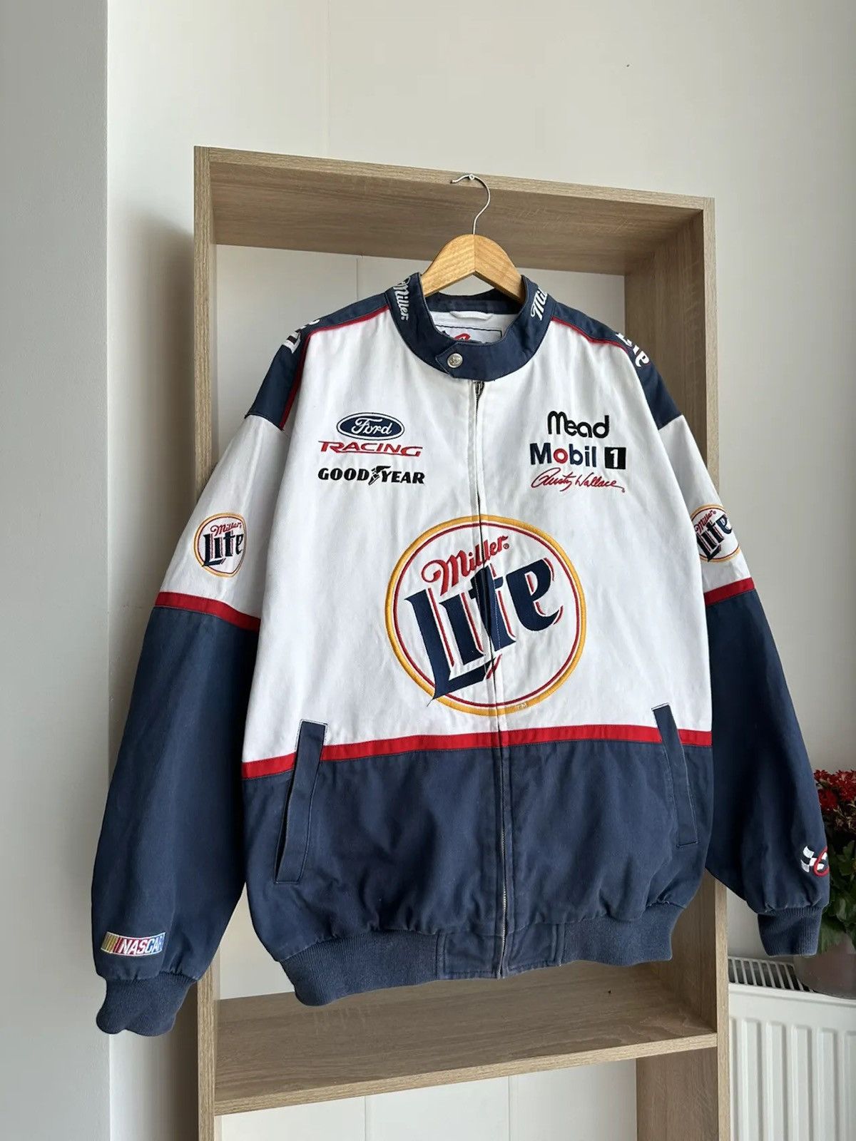 Vintage Vintage NASCAR Ford Miller Lite Racing Jacket Mobil 1 | Grailed