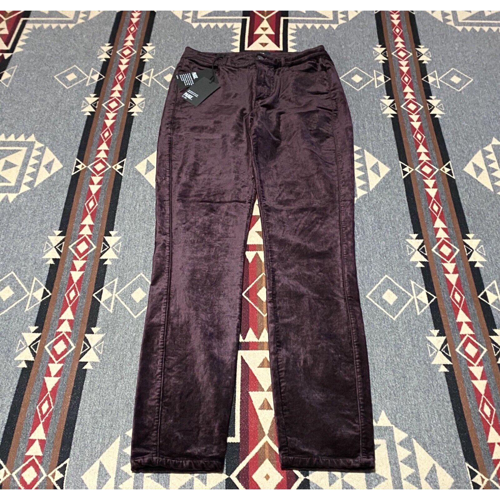 Paige Paige Jeans Hoxton Ultra Skinny Dark Merlot Velvet Stretch Jeans ...