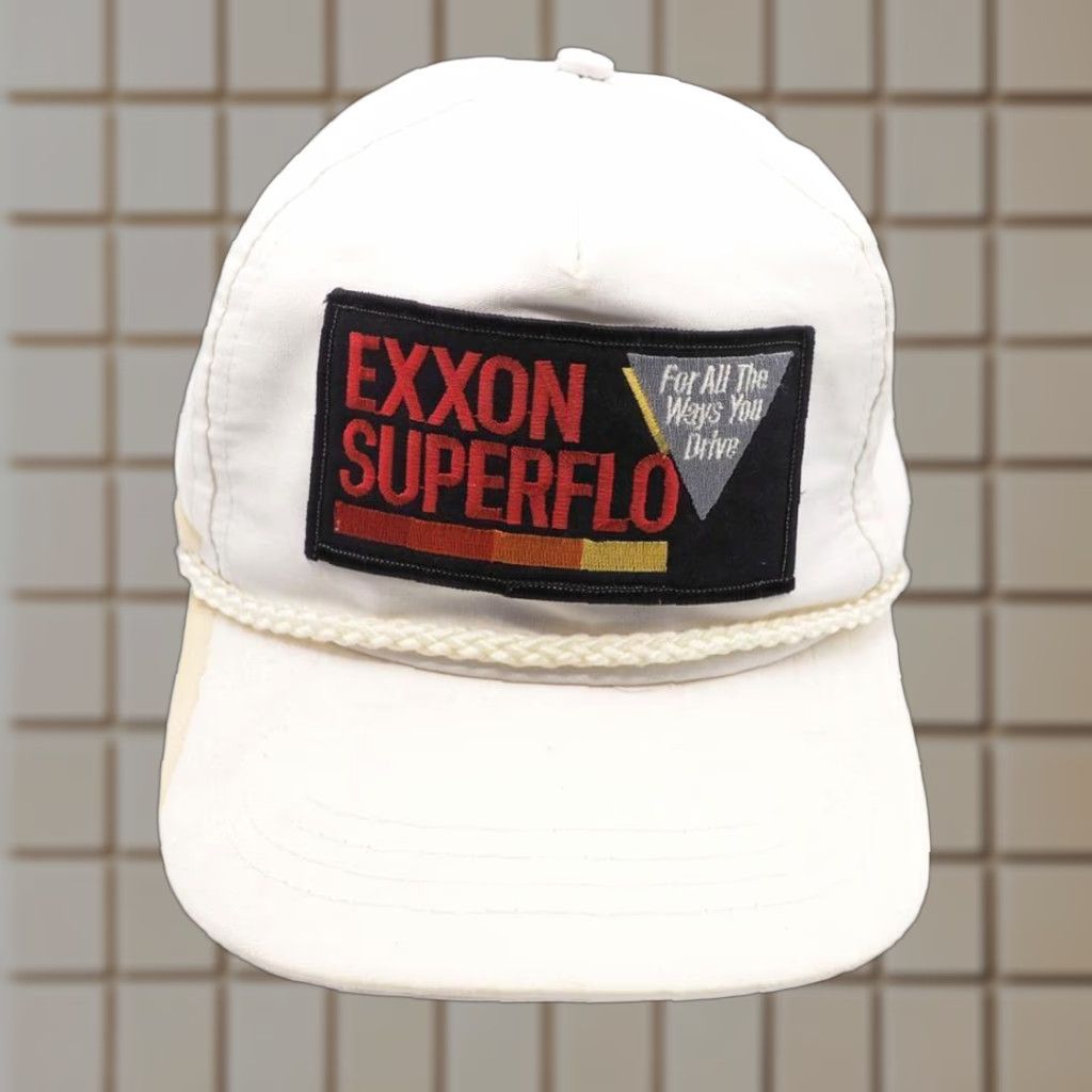 Vintage Exxon Super Flo Petroleum Snapback Trucker Mens Hat Cap | Grailed
