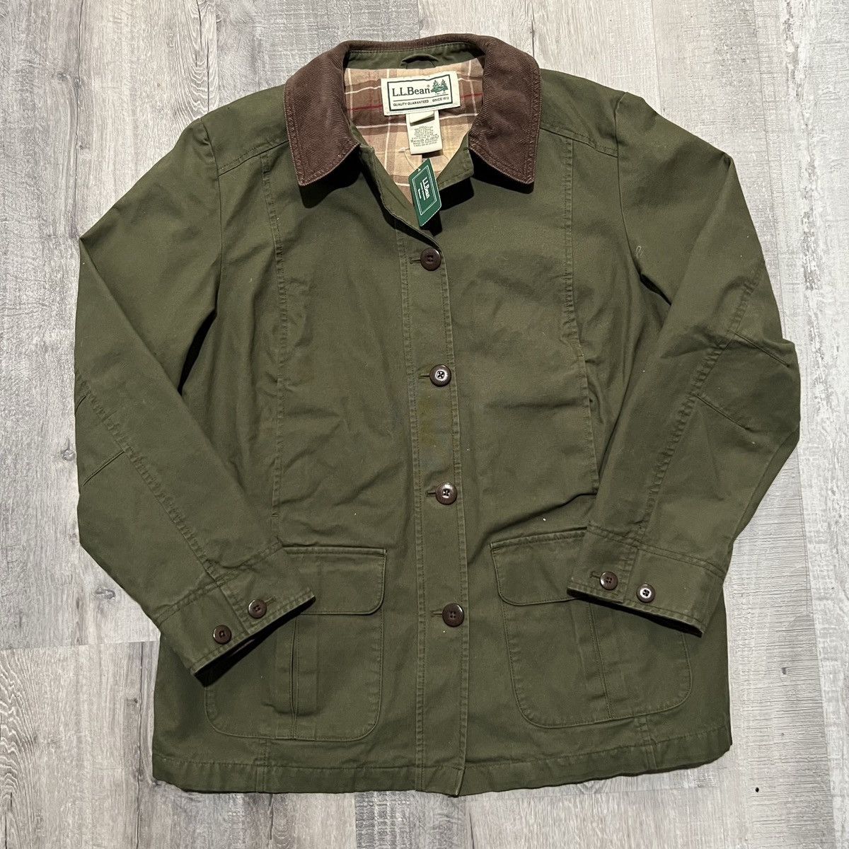 L.L. Bean × Vintage L.L. Bean Adirondack Barn Coat Flannel Green Chore ...