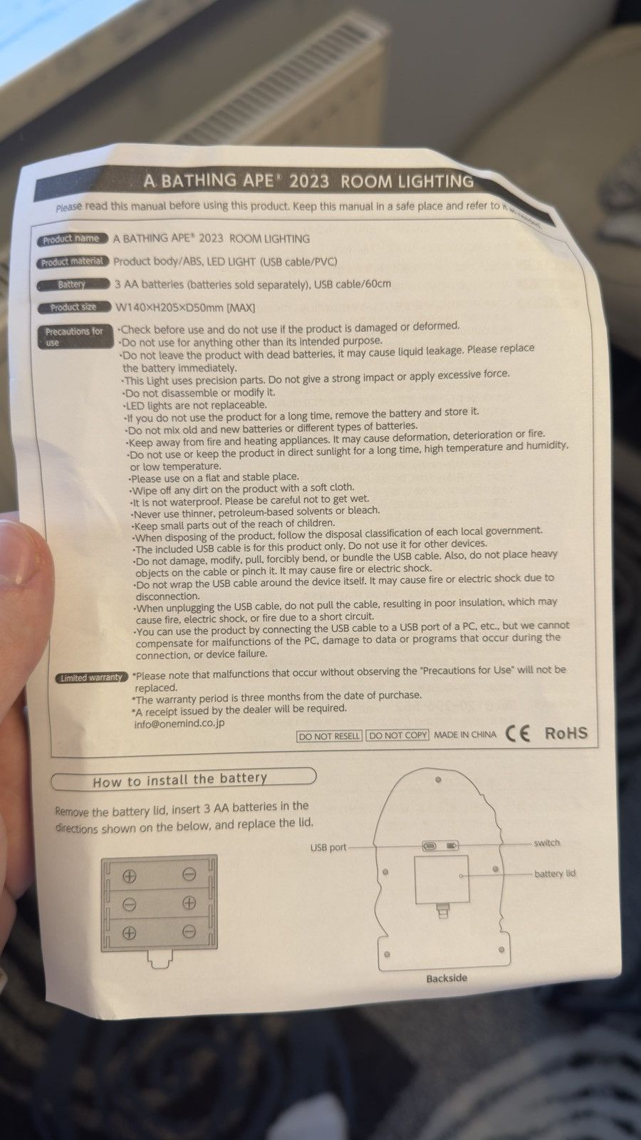 Bape BAPE Room Light LED USB A Bathing Ape Head Logo Bapex | Grailed