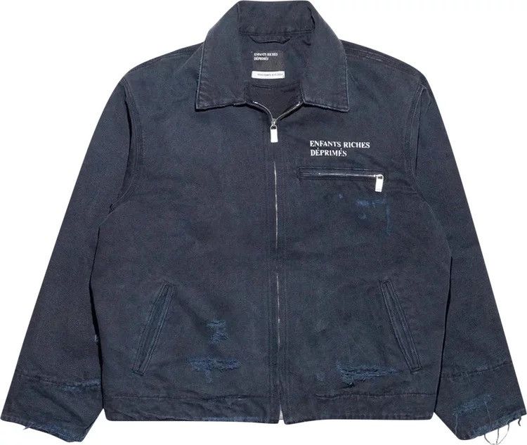Enfants Riches Deprimes SS24 destroyed canvas workwear zip jacket with ...