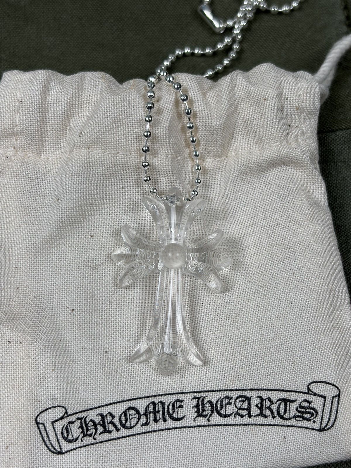 Chrome Hearts Silichrome Clear Cross Pendant | Grailed