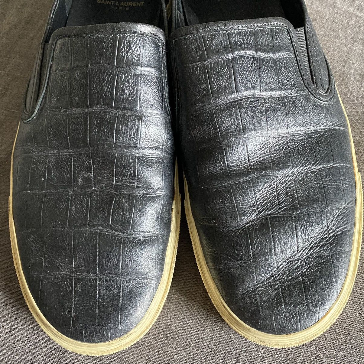 Saint Laurent Paris Saint Laurent Paris Venice Croc Embossed Sneakers ...