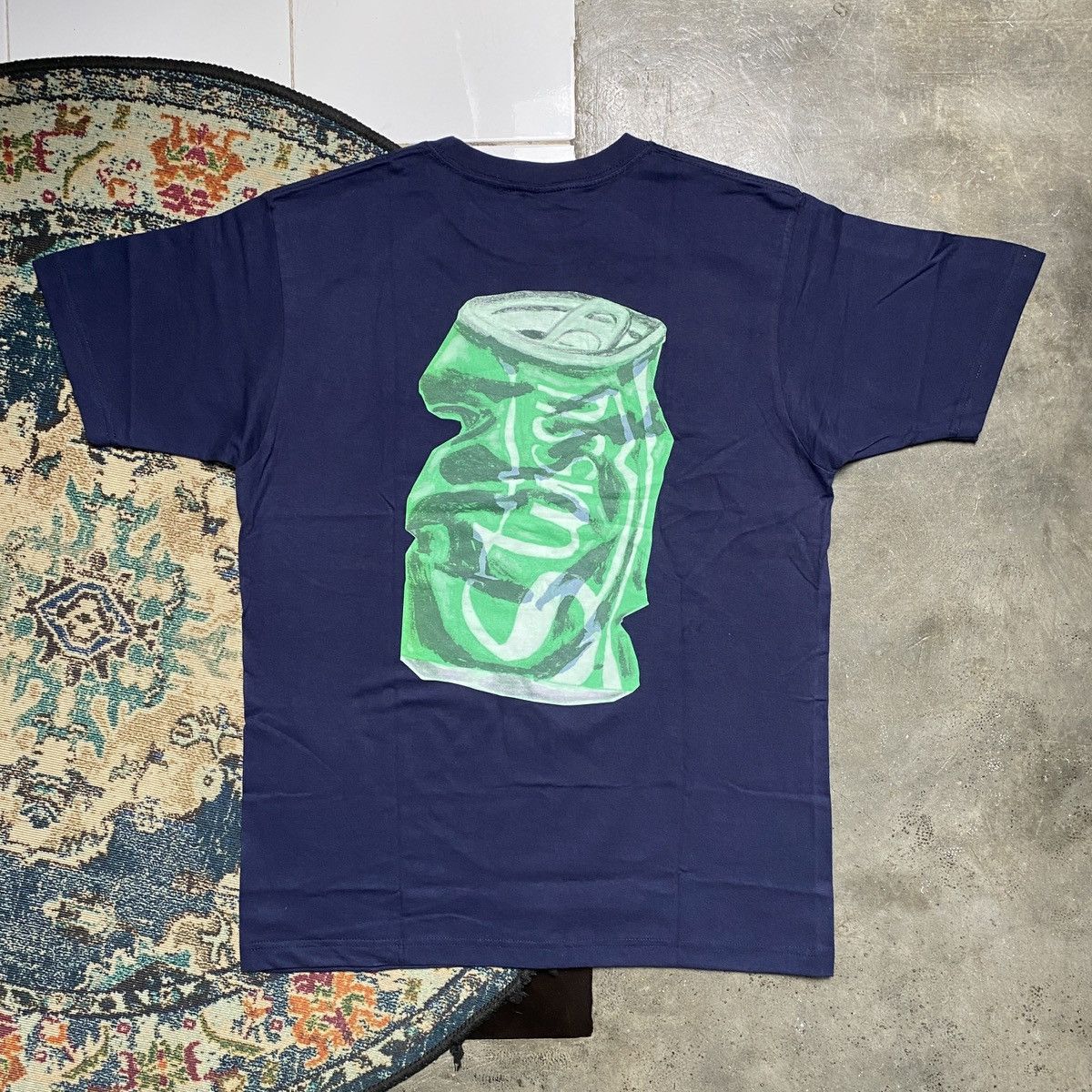 Streetwear × Stussy STUSSY SODA CAN TEE-NAVY | Grailed