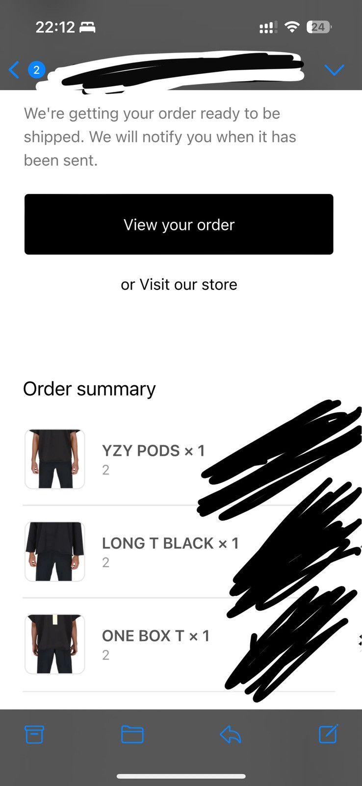 Kanye West × Streetwear × Yeezy YZY ONE BOX T-SHIRT SIZE 2 BLACK | Grailed