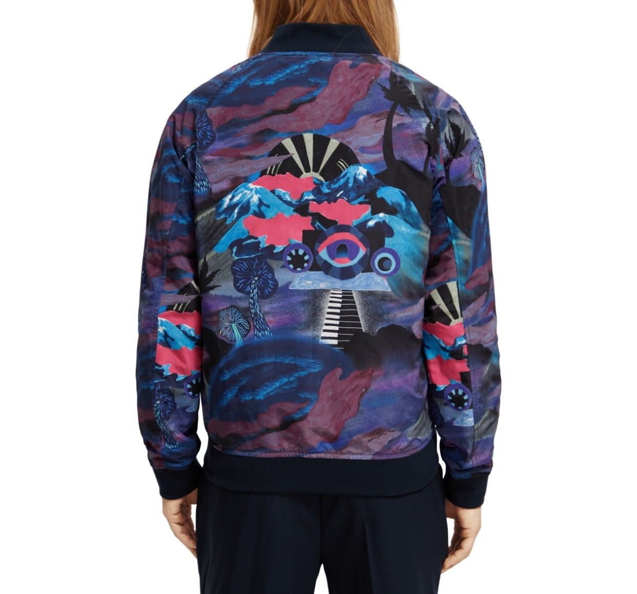 Scotch & Soda Psychedelic Landscape Reversible Bomber Jacket | Grailed