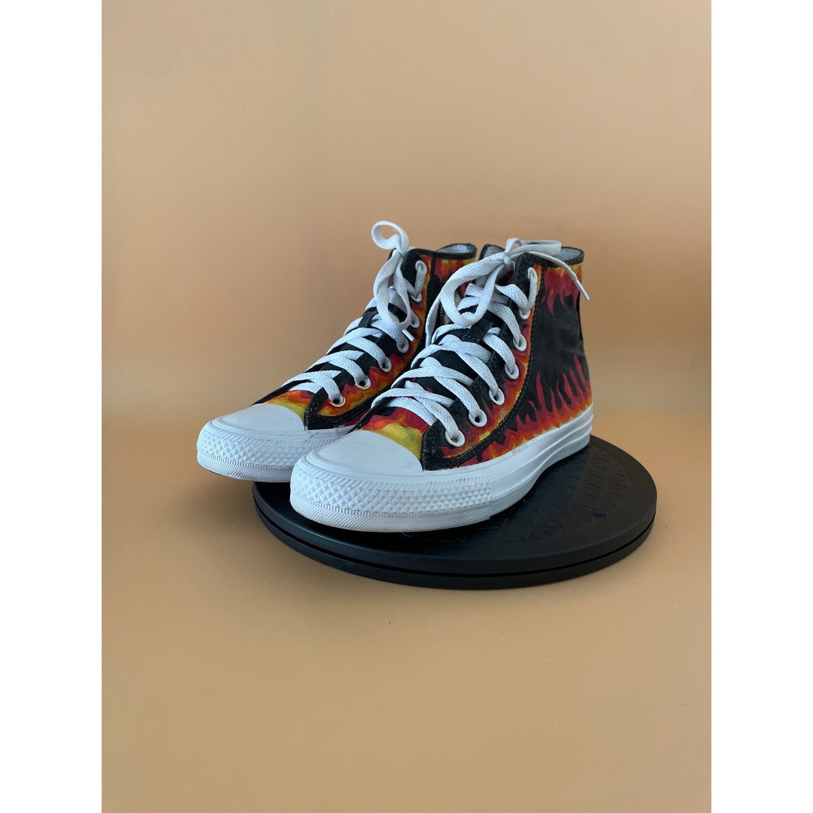 Converse Converse All Star Custom Painted Sneakers Size 6.5 Red Black ...