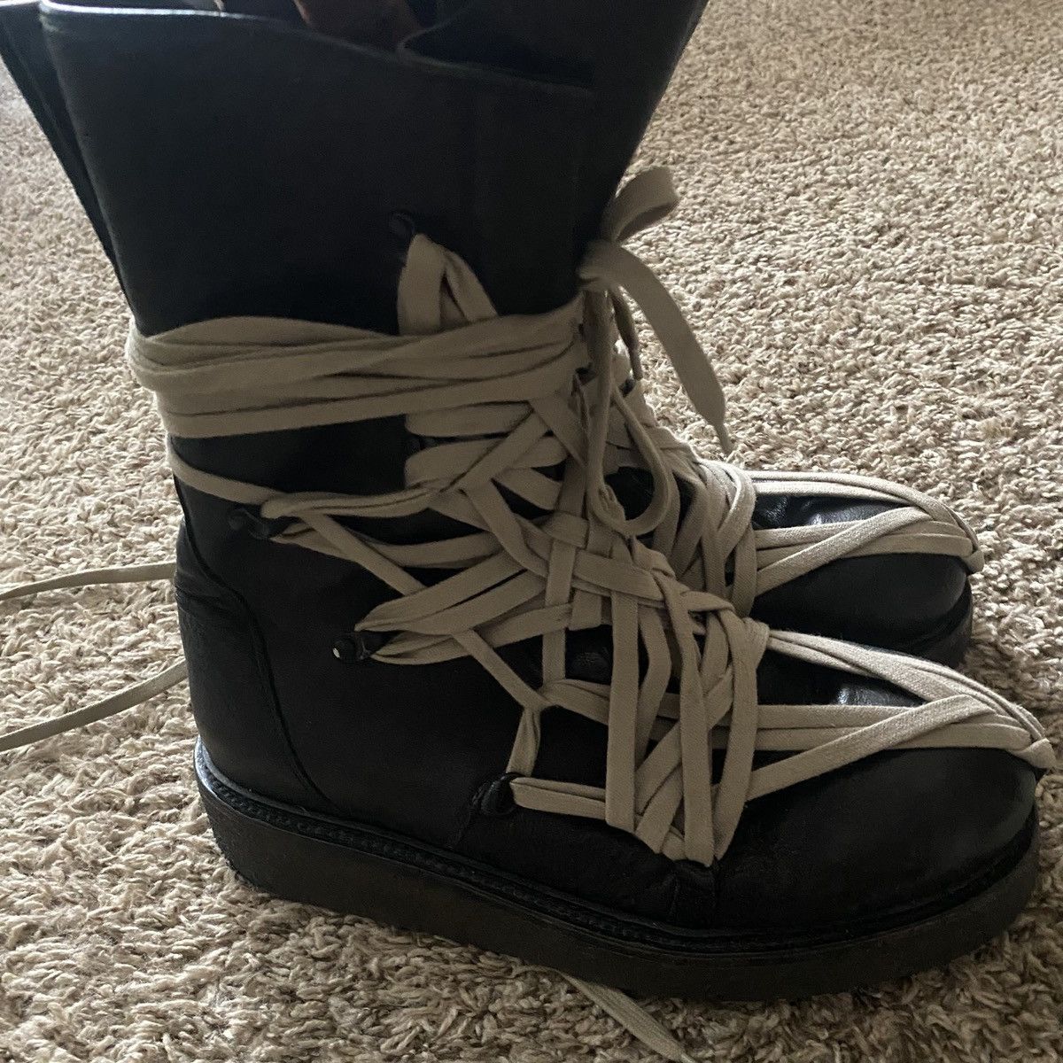 Rick Owens SS20 Tecualtl Megalace Bozo Army Boot | Grailed