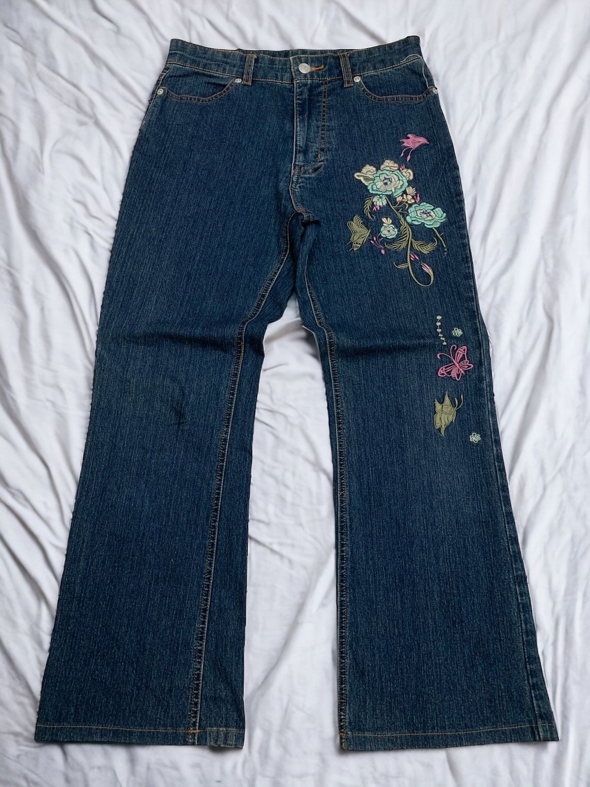 Japanese Brand Floral Roses Affliction Embroidery Designer Style Jeans ...