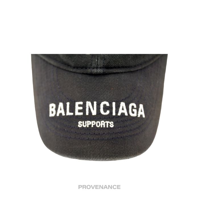 Balenciaga 🔴 Balenciaga WFP Embroidered Logo Cap - Washed Black White ...