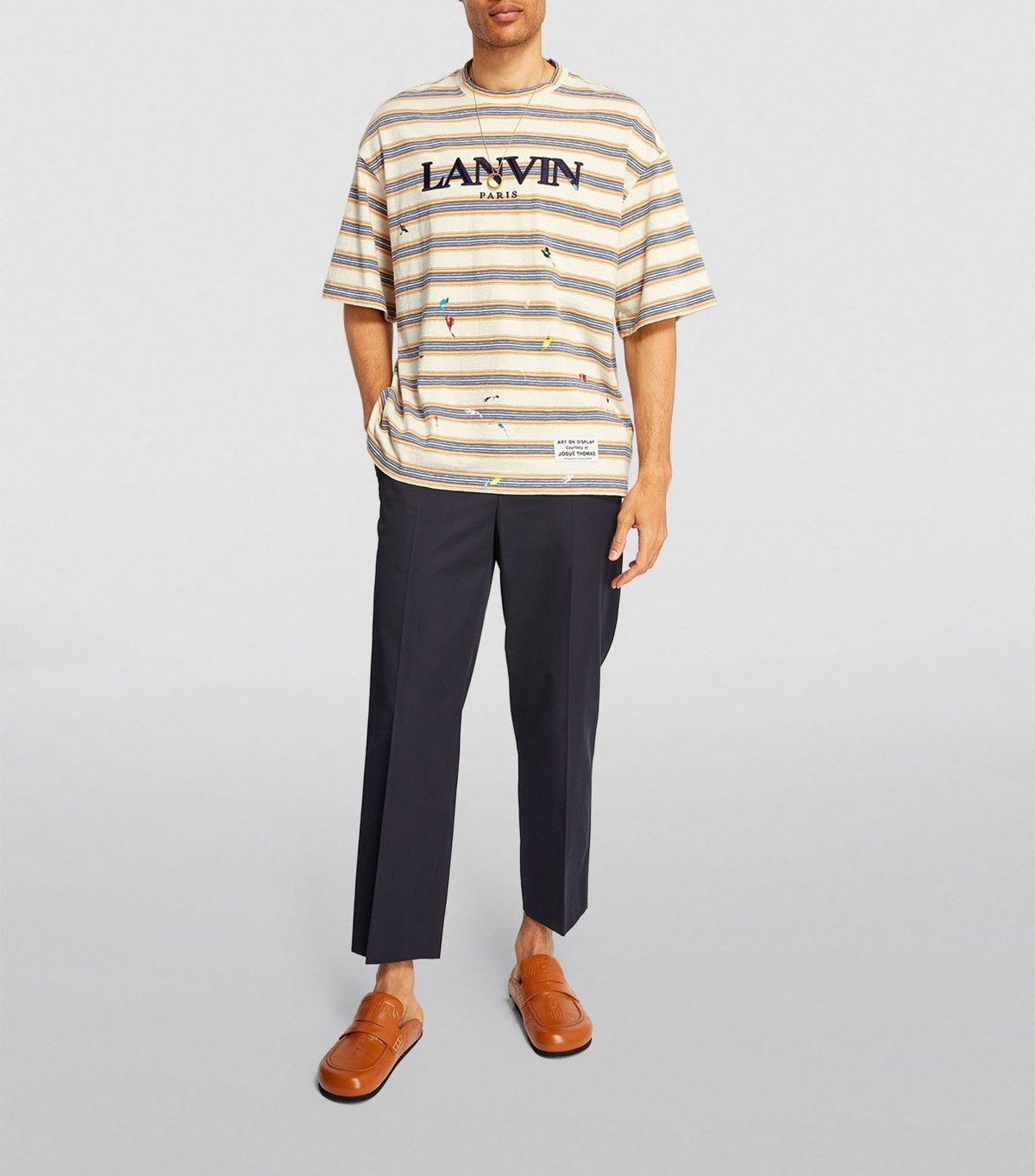Gallery Dept. × Lanvin Lavin x Gallery Dept. Striped Logo T-Shirt size ...