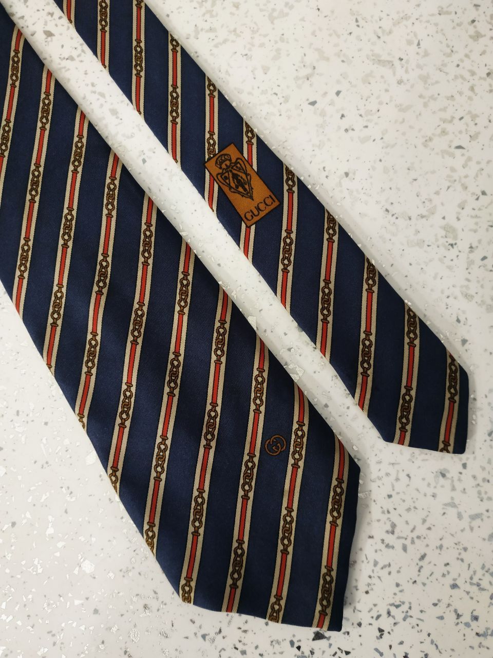 Gucci Vintage Gucci Chain Print Silk Tie | Grailed