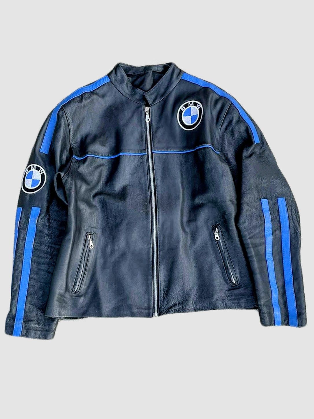 BMW × Leather Jacket × Racing BLACK BIKER BMW BIKER LEATHER JACKET ...