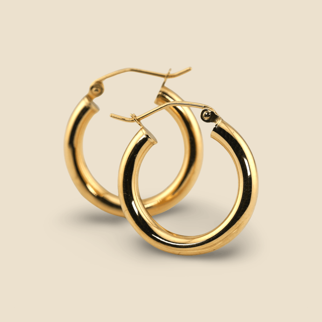 Handmade 14K Real Gold Hoop Earrings | Timeless Hoop | Birthday Gift ...