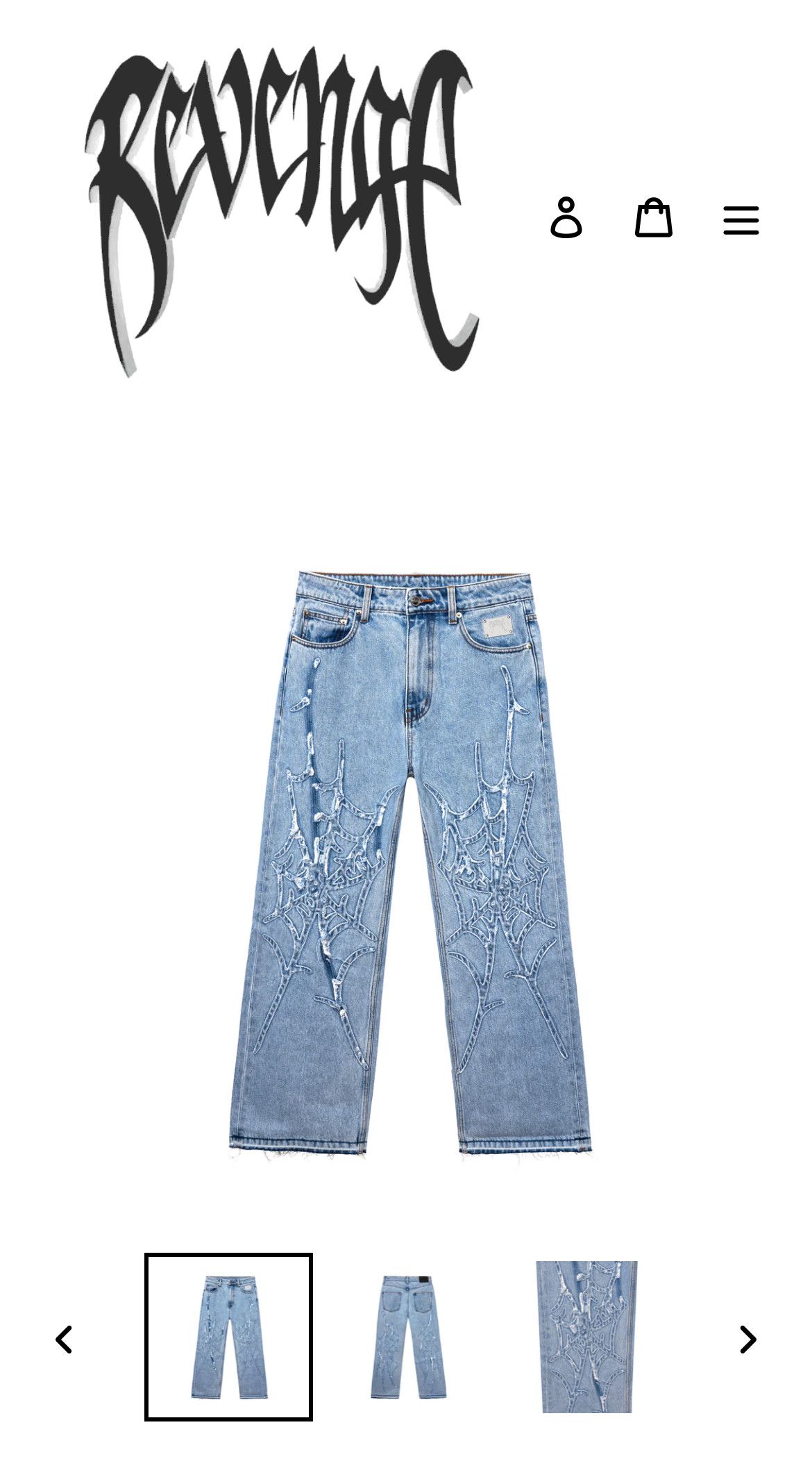 Revenge SPIDER WEB DENIM PANT INDIGO | Grailed