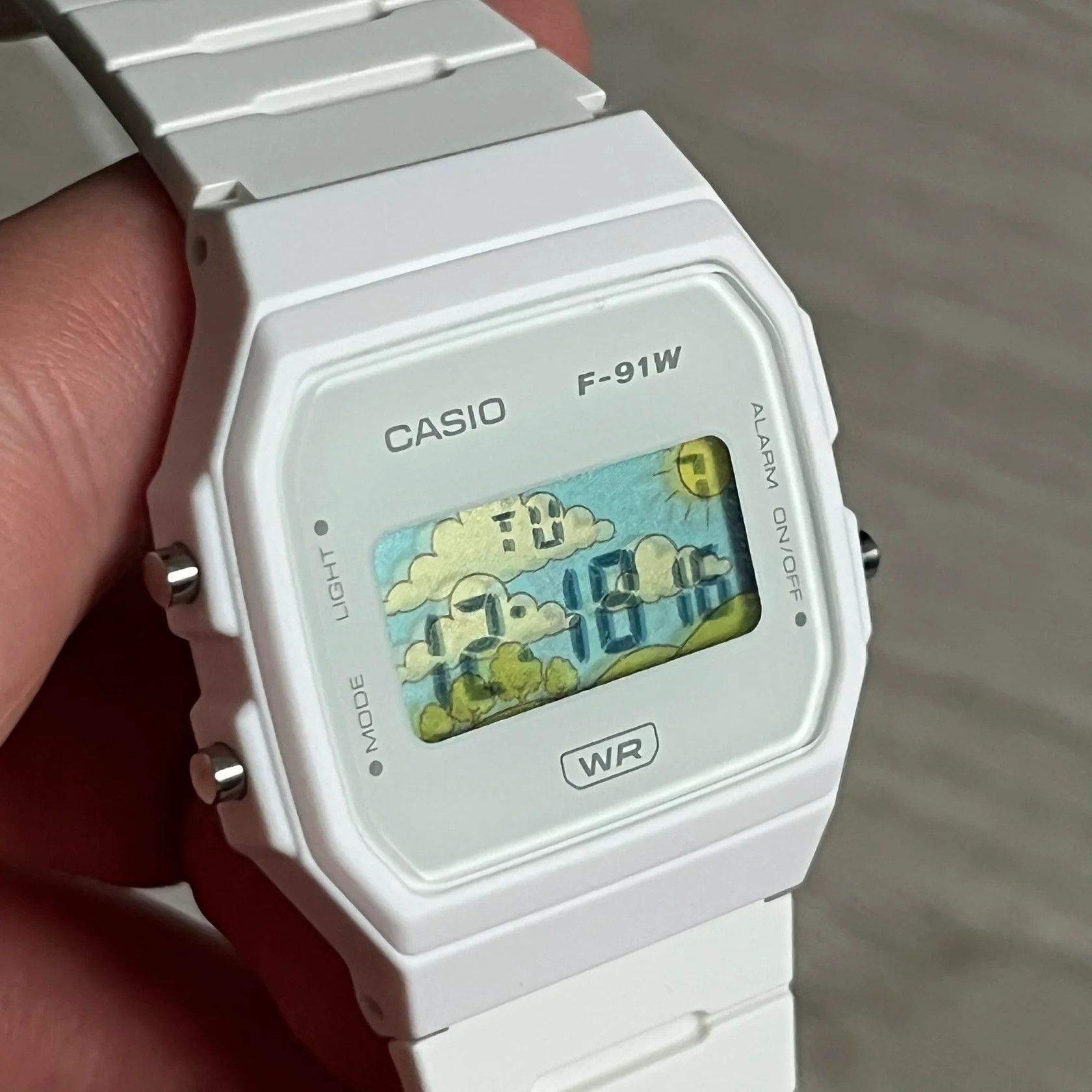 Casio Casio F-91W "Sunny Day" White Digital Watch | Grailed