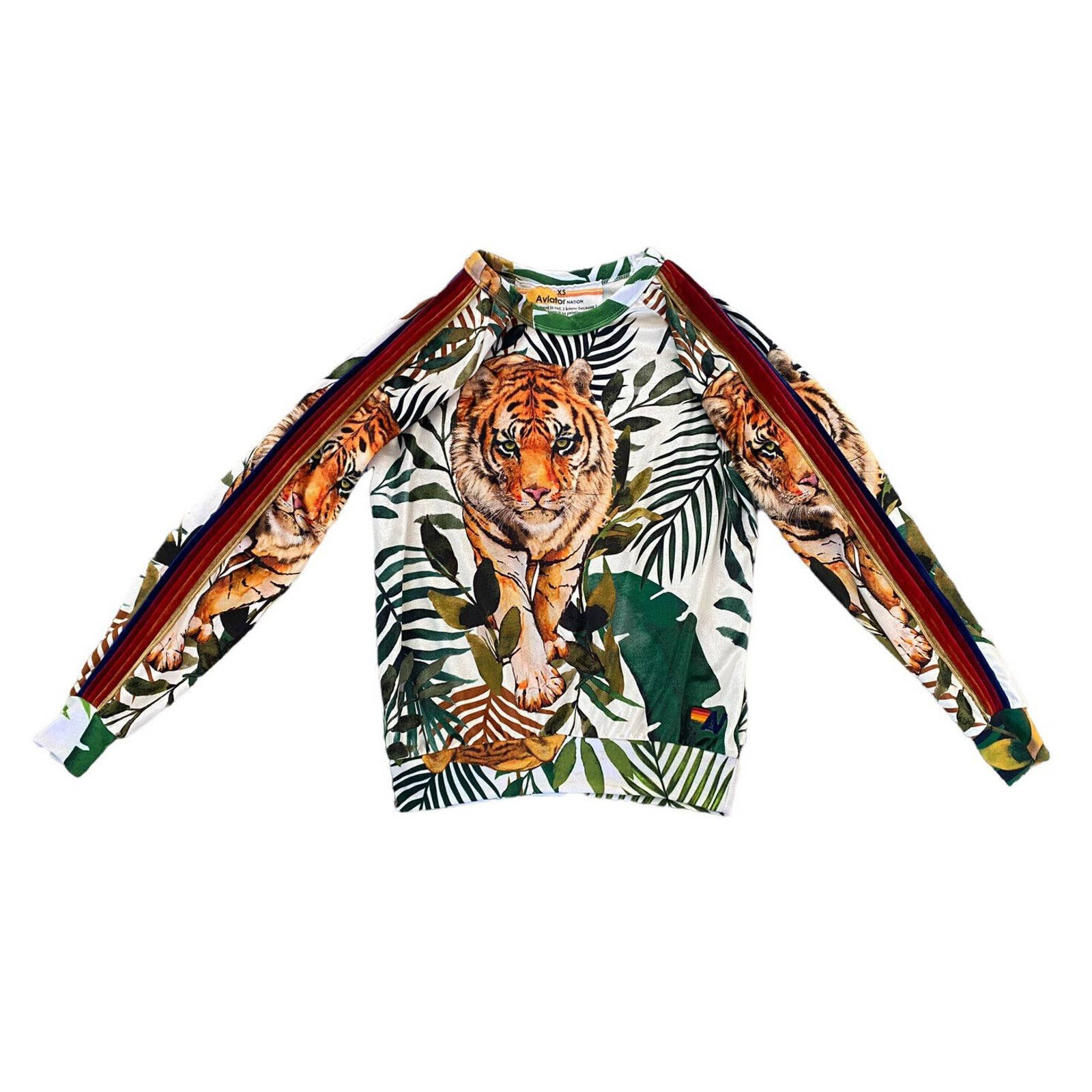 Aviator Nation Aviator Nation White Velvet Velour Tiger Jungle ...