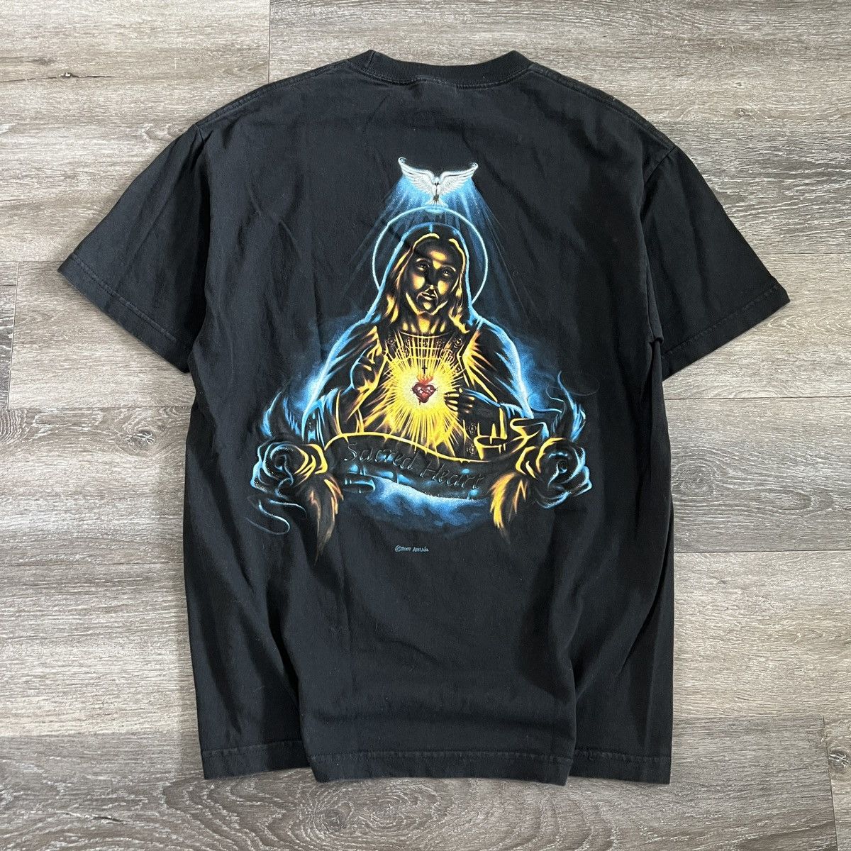 Streetwear × Vintage Rare Vintage Y2K Aztlan sacred heart Jesus t shirt ...