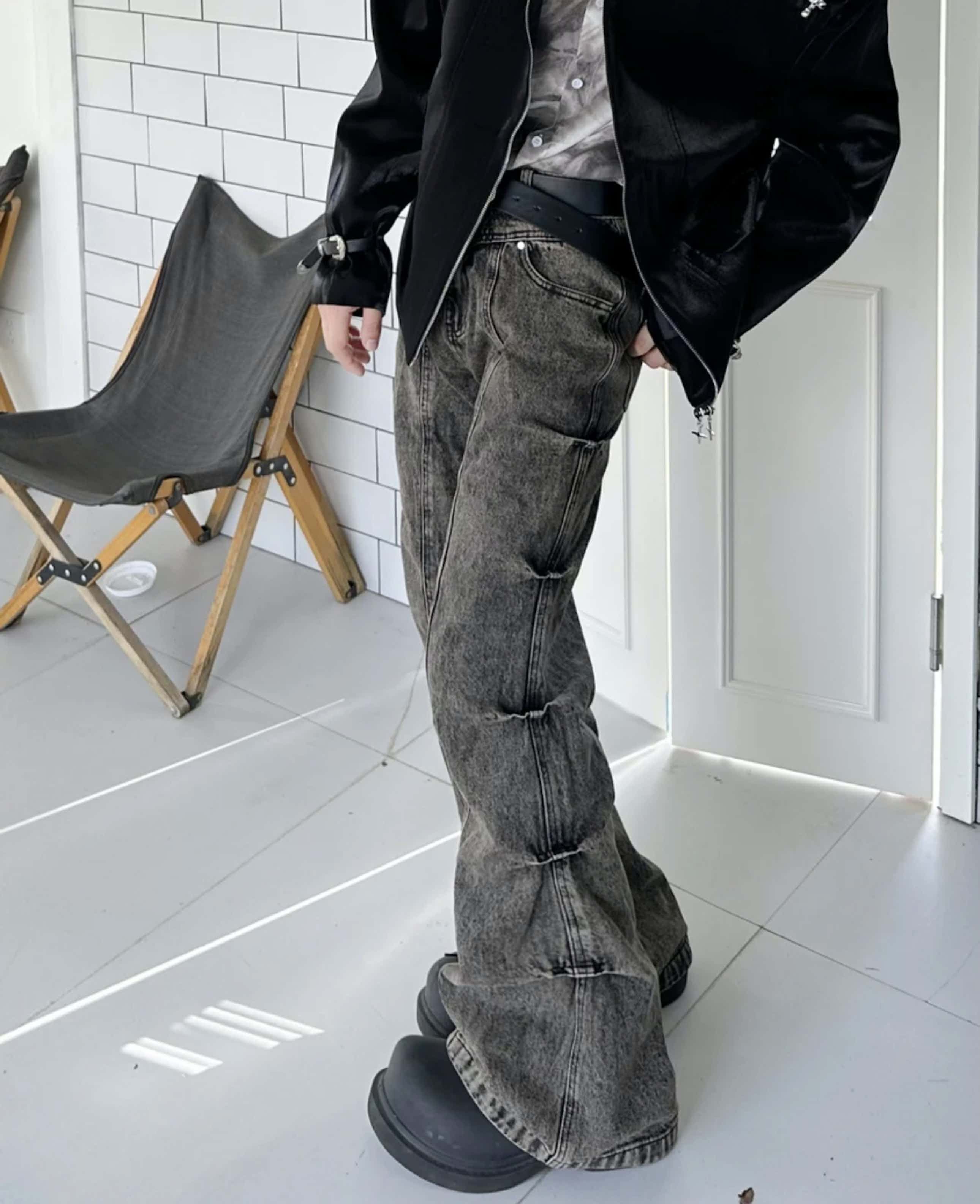 Jean × Streetwear Opium Cargo Flared Stack Jeans, Wide Leg, Bootcut ...
