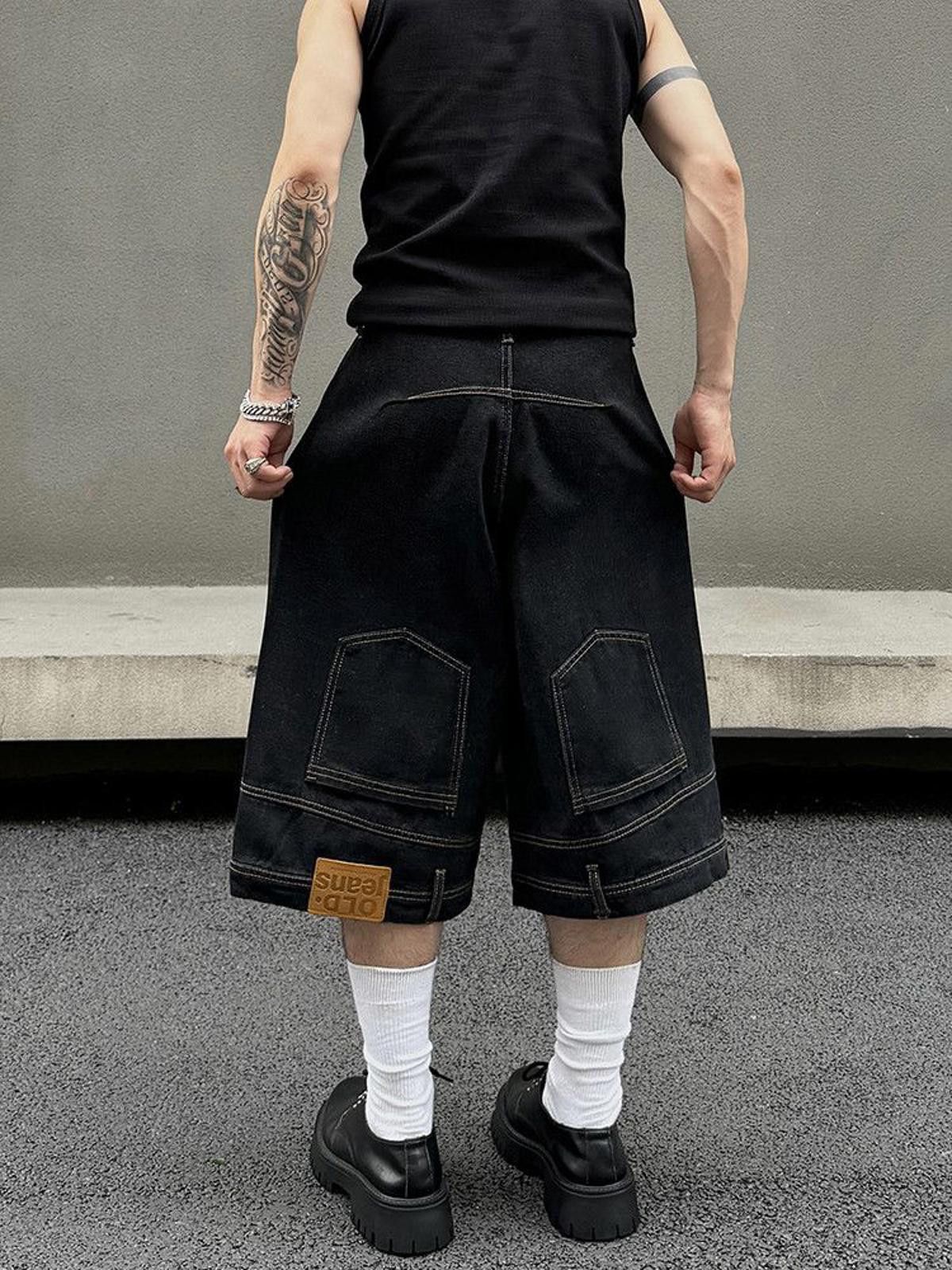 Jean Reversed Wide Leg Jorts, Baggy Denim Shorts | Grailed