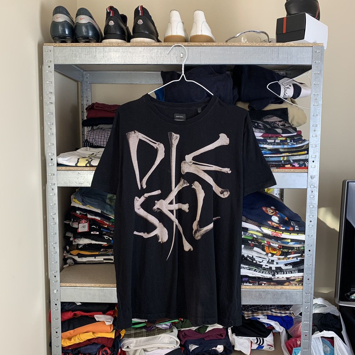 Diesel Rare! Vintage Crossbones Skeleton Skull Oversize Tee Diesel ...