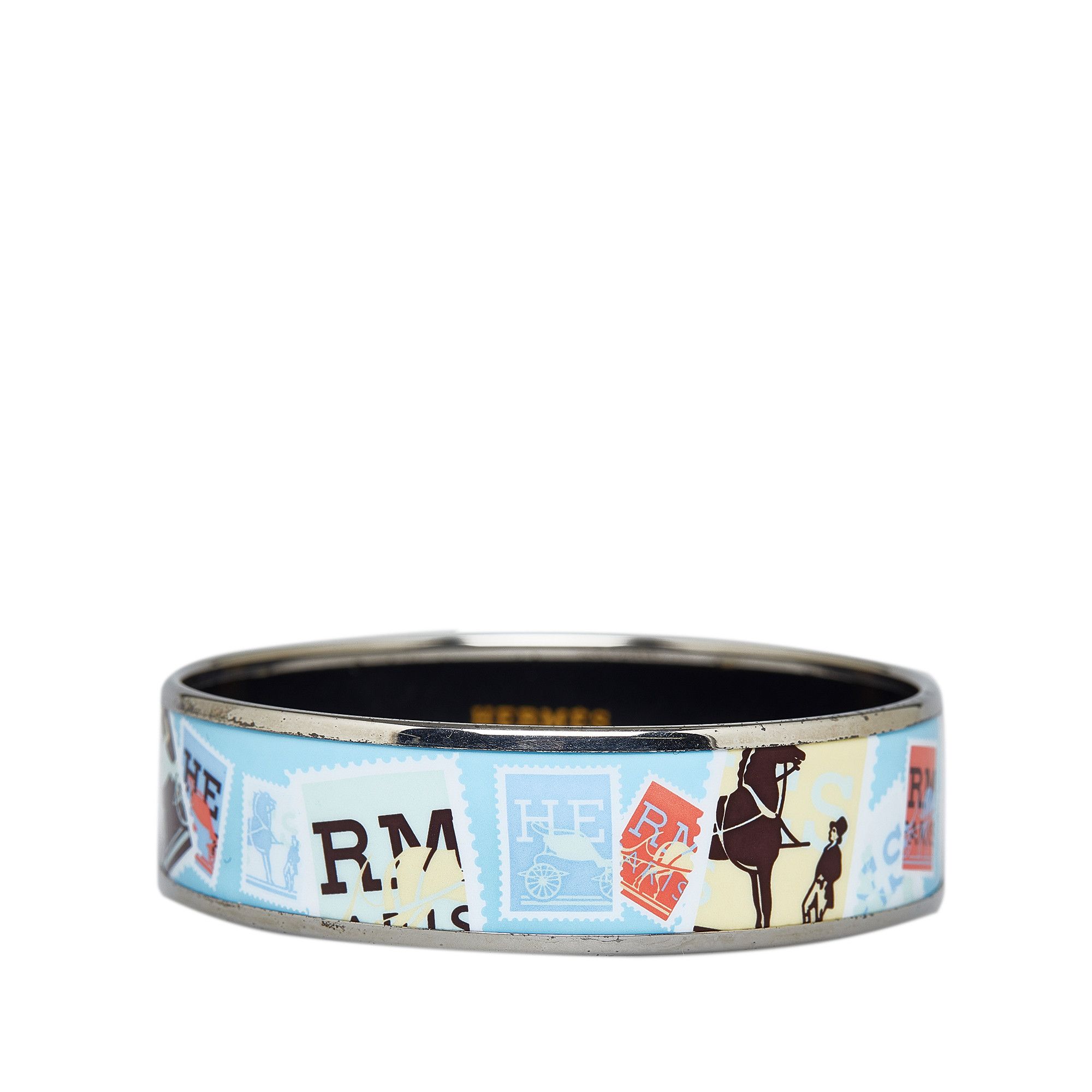Hermes Hermès Postage Stamp Wide Enamel Bangle | Grailed