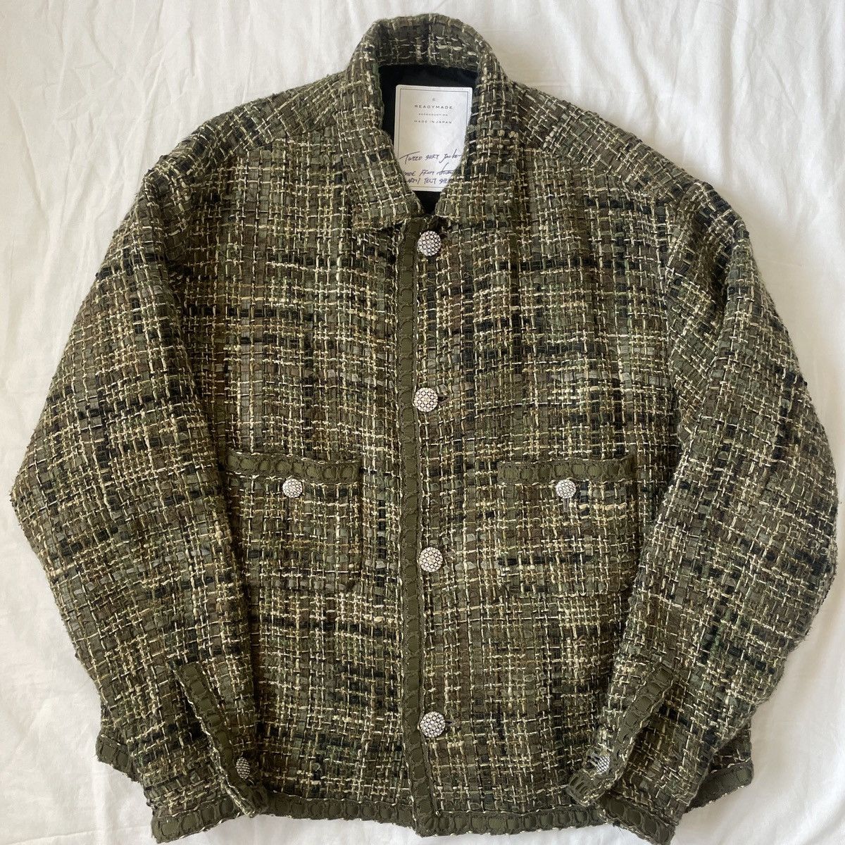 READYMADE readymade 22SS tweed shirt jacket SIZE2 | Grailed