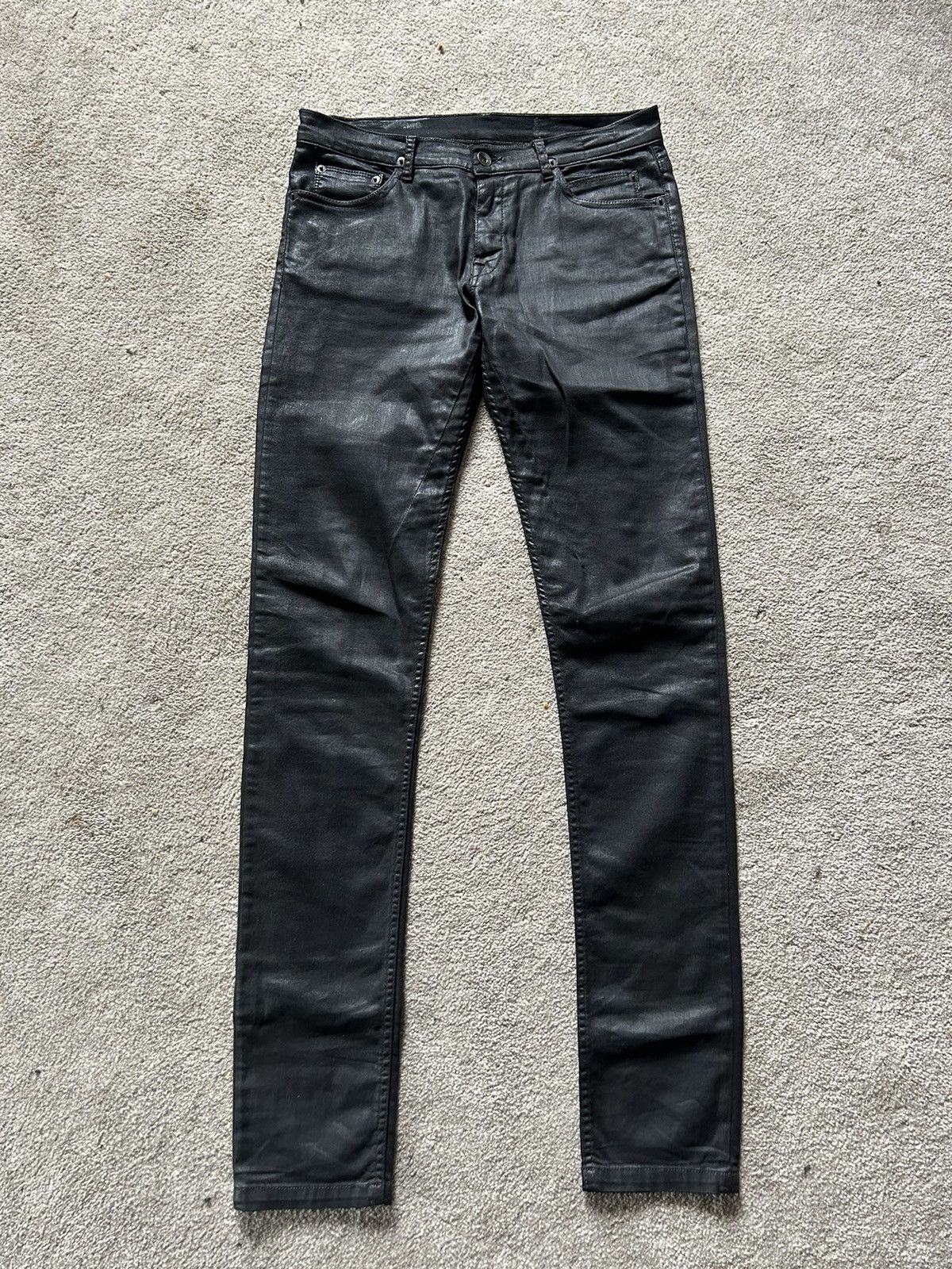 Rick Owens × Rick Owens Drkshdw Rick Owens Black Wax Detroit Cut Jeans ...