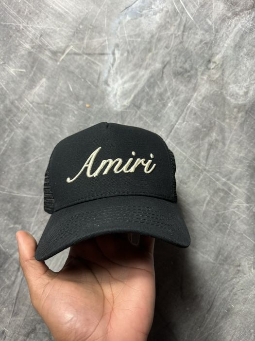 Amiri Amiri Script Logo Trucker Hat | Grailed