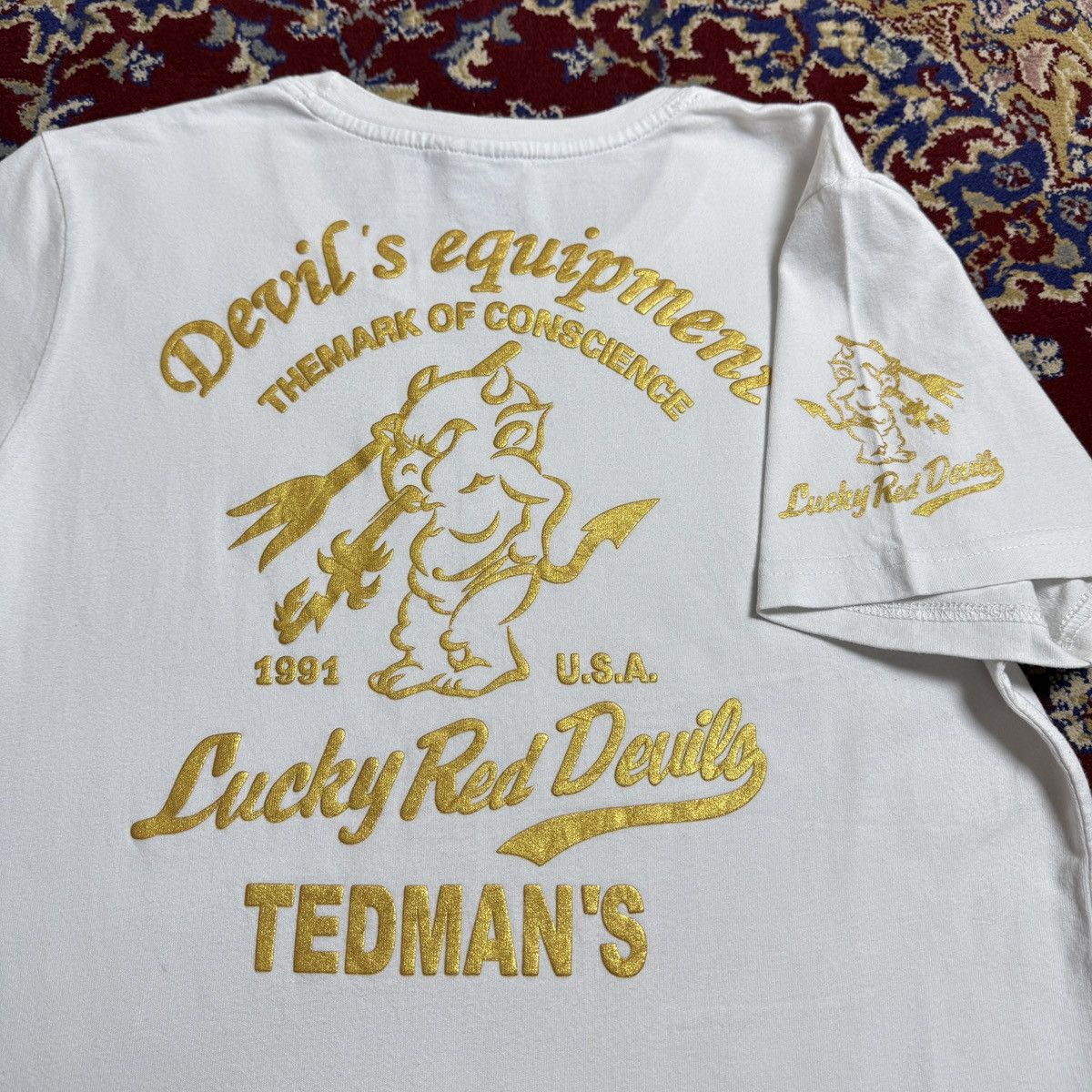Tedman Ted company Tedman's Lucky Red Devil logo Japan-America tee ...