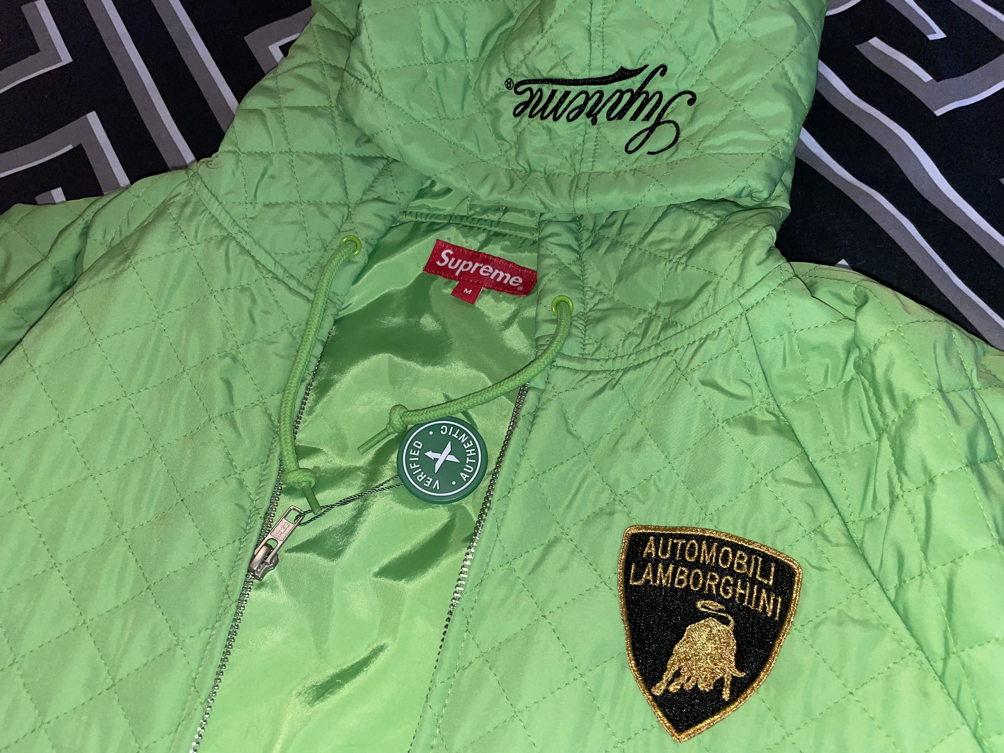 Supreme Supreme x Lamborghini Hooded Jacket Lime Green | Grailed