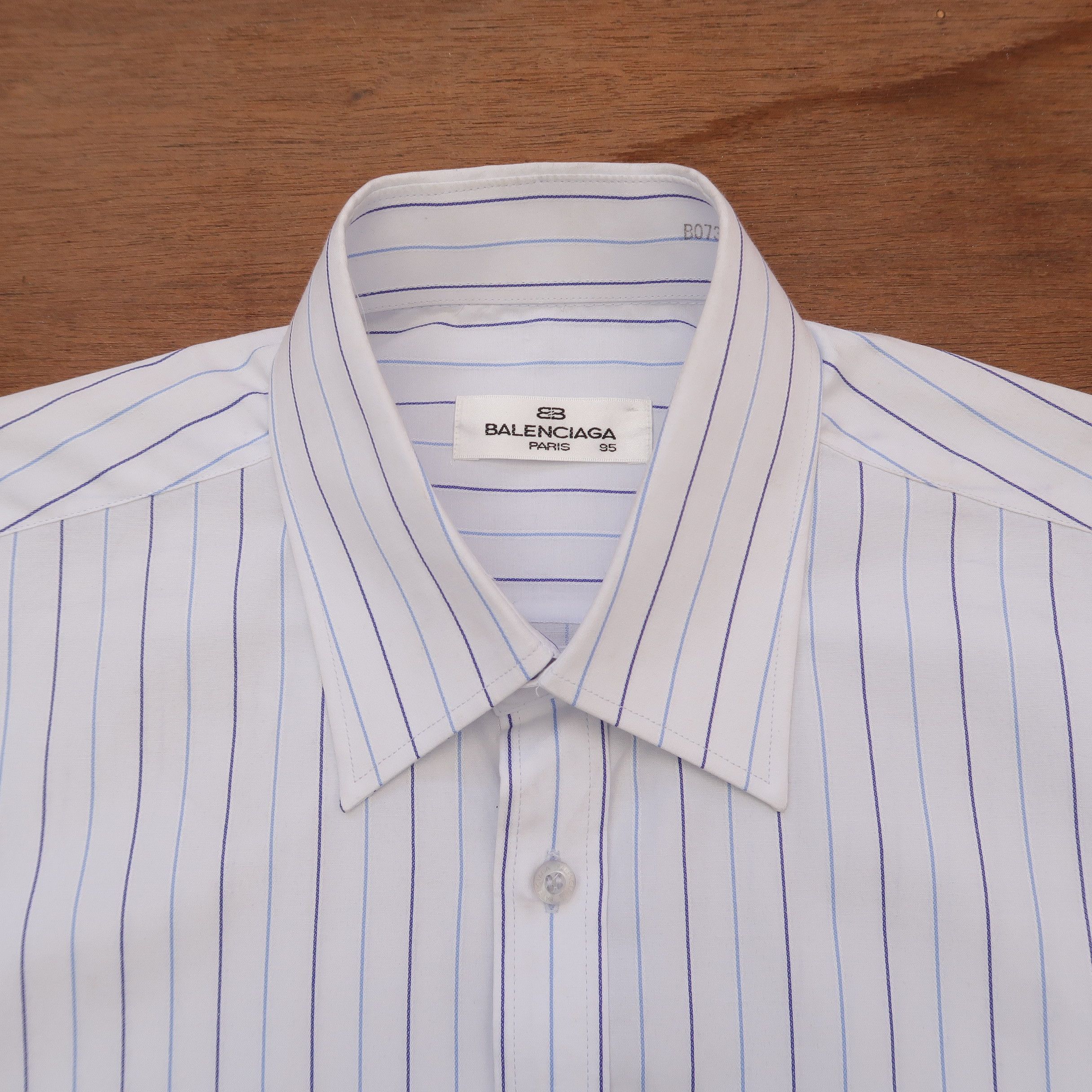 Balenciaga 90s Vintage Balenciaga White Triple Stripe Shirt Rare Luxury ...