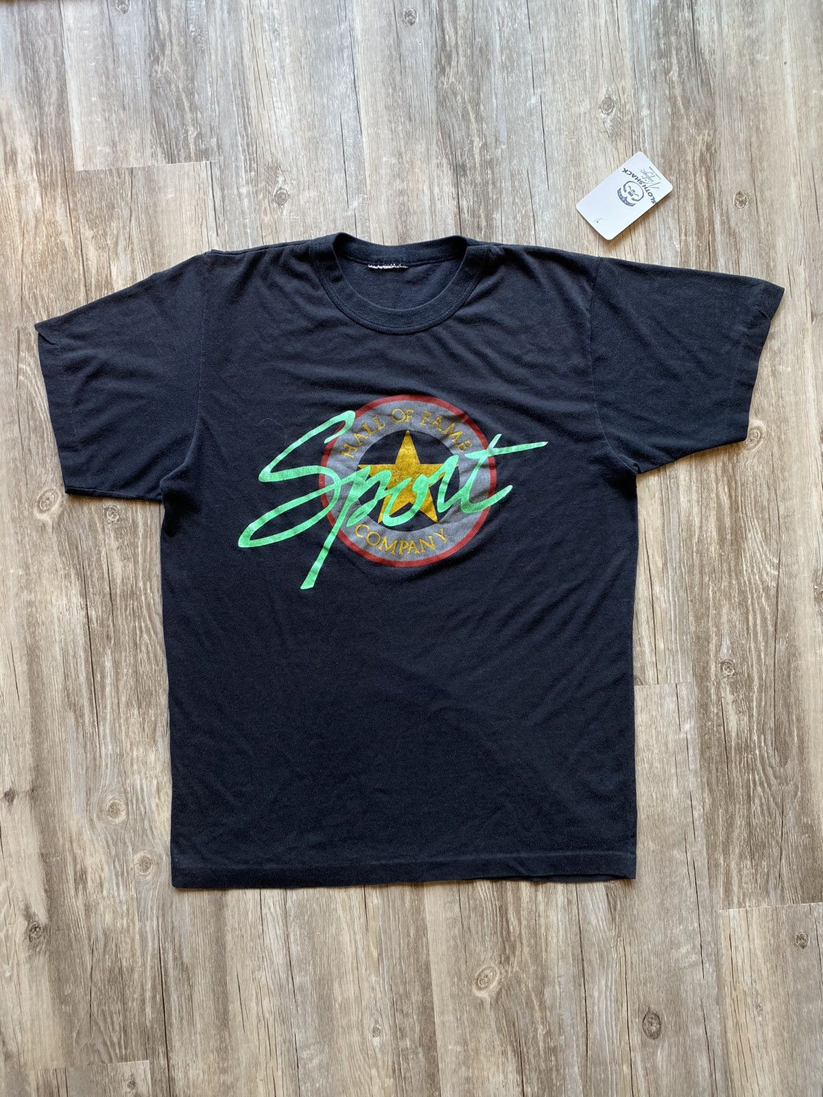 Vintage Vintage 90s Sports Hall Of Fame Faded Black Graphic Tee | Grailed