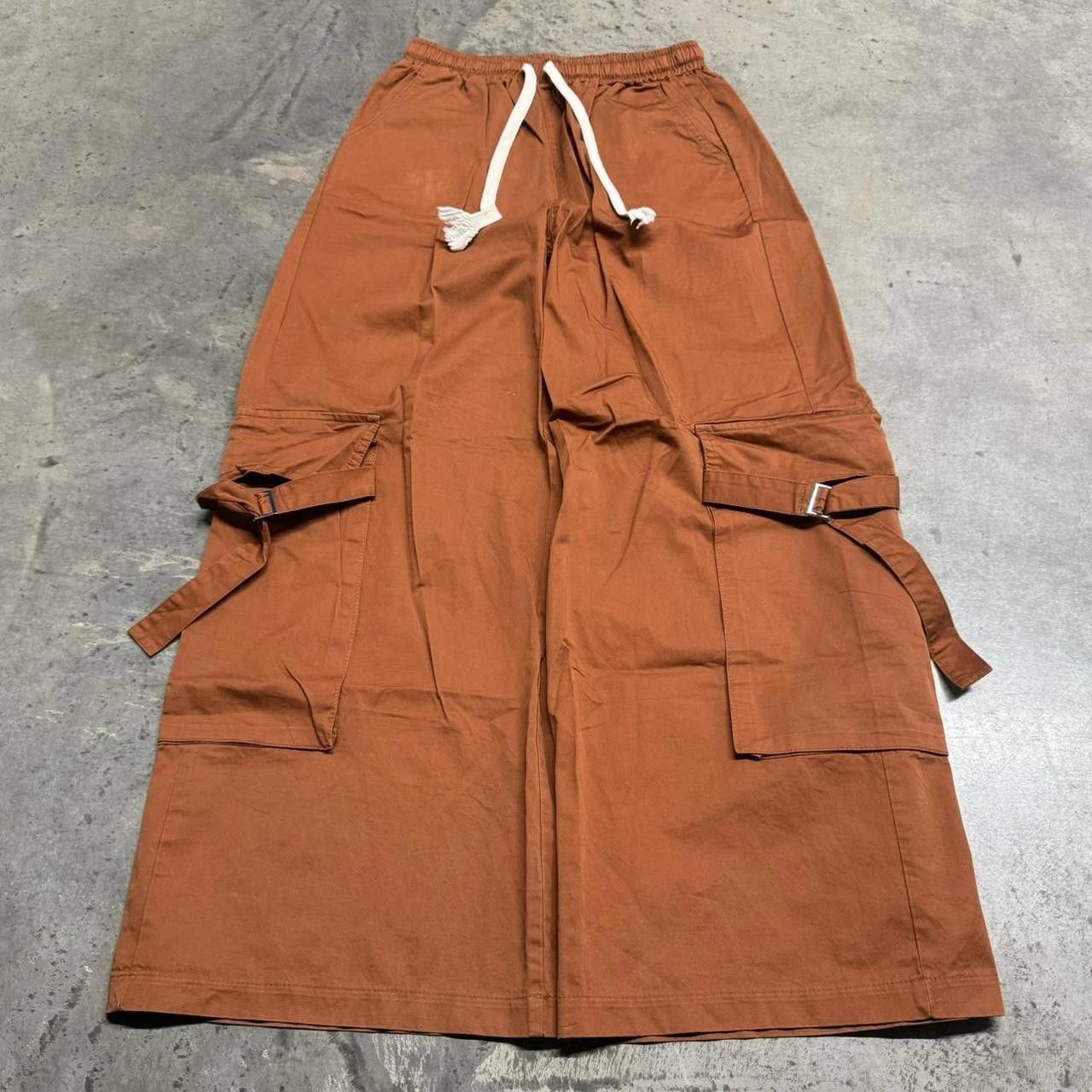 Vintage VTG Y2K Rick Owens Style Baggy Wide Leg Orange Cargo Pants ...