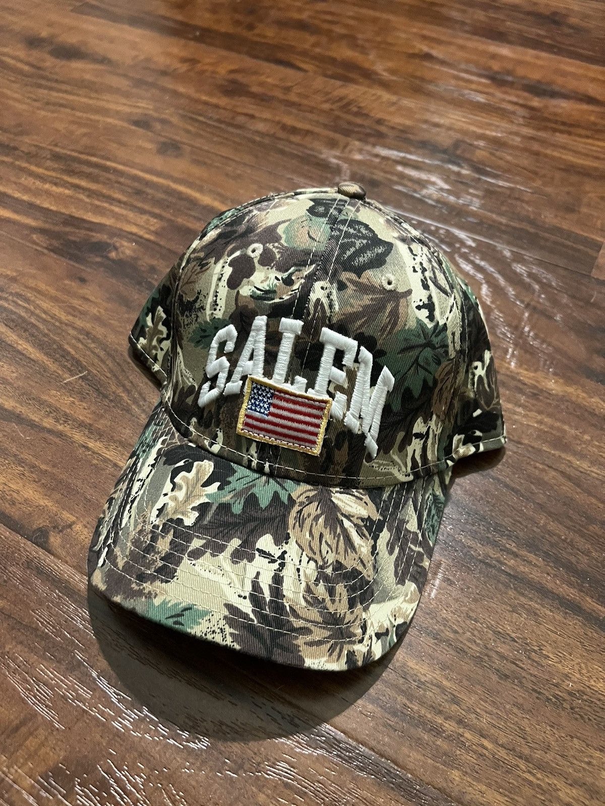 Drain Gang × Salem Sportswear SALEM S4LEM Camo Flag Logo Hat Coney ...